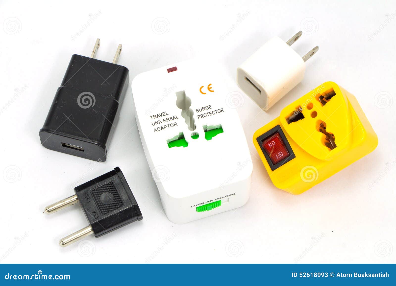 Different Universal Adapters Travel Adapters Stock Image - Image of ...