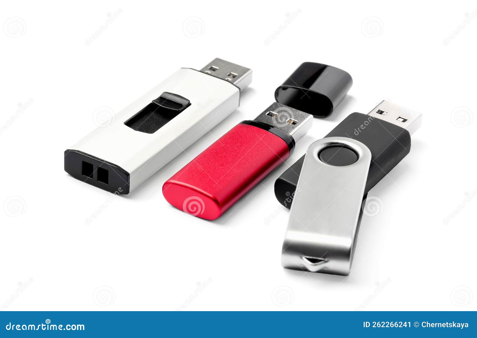 Different Usb Flash Drives on White Background Stock Image - Image of ...