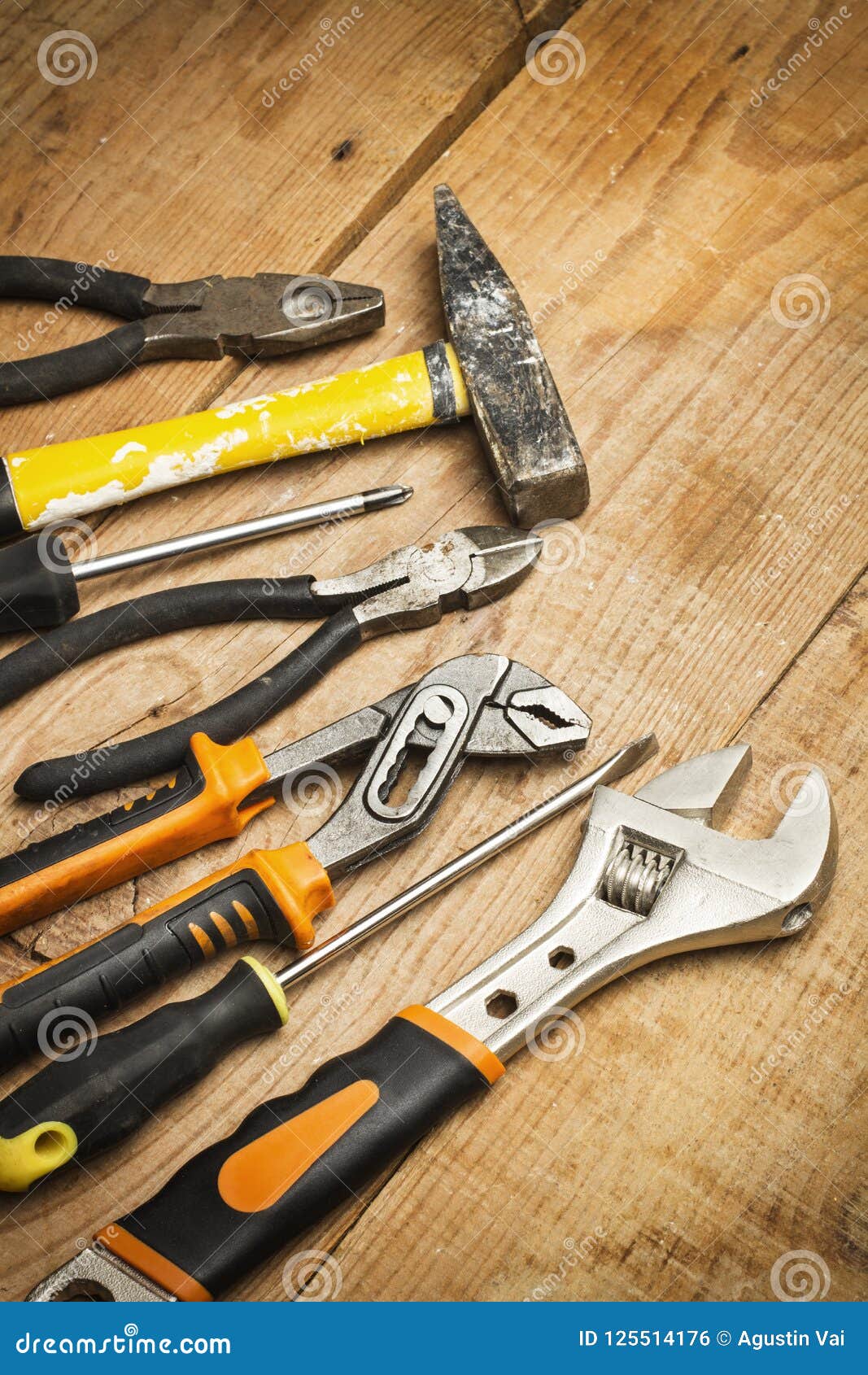 Different used work tools stock photo. Image of equipment - 125514176