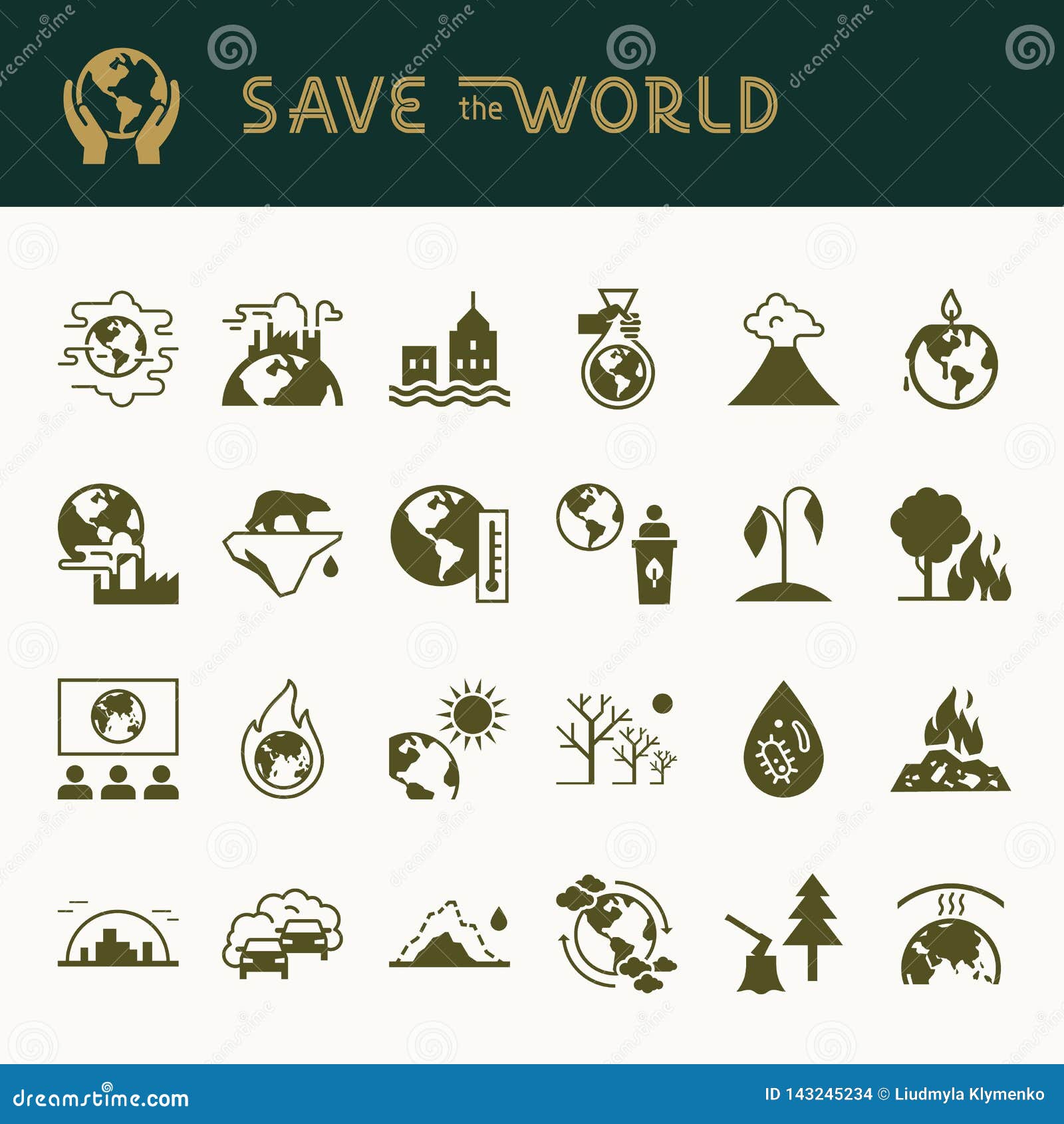 Different Variants of Environmental Icons on the Theme of Ecology in ...