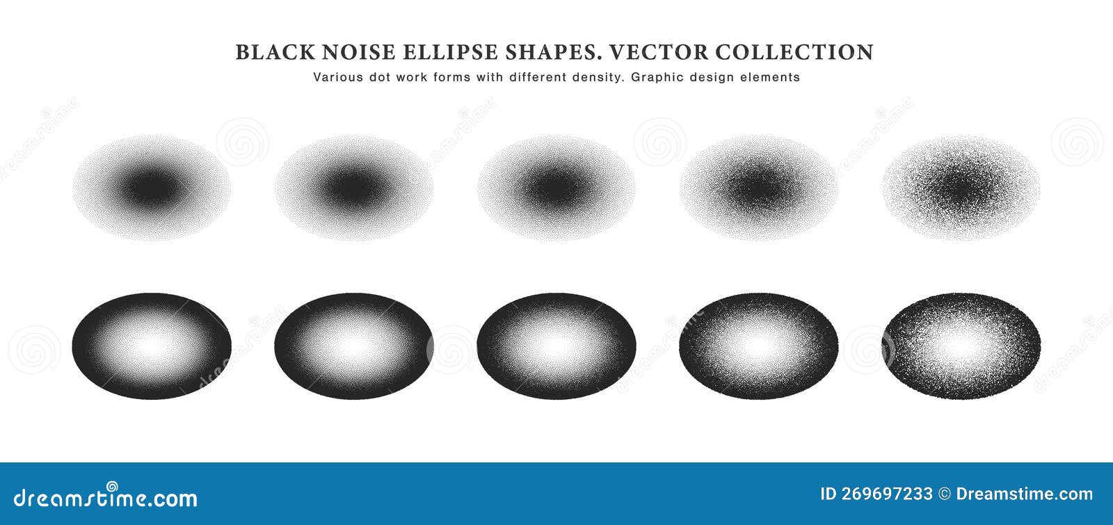 Different Variations of Vector Hand Drawn Dot Work Oval Abstract Shapes ...