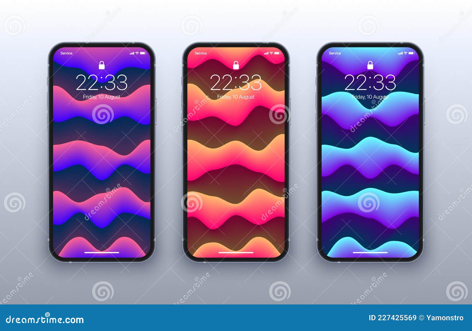 Different Variations of Vivid Fluid Smooth Shapes Wallpapers Set on ...