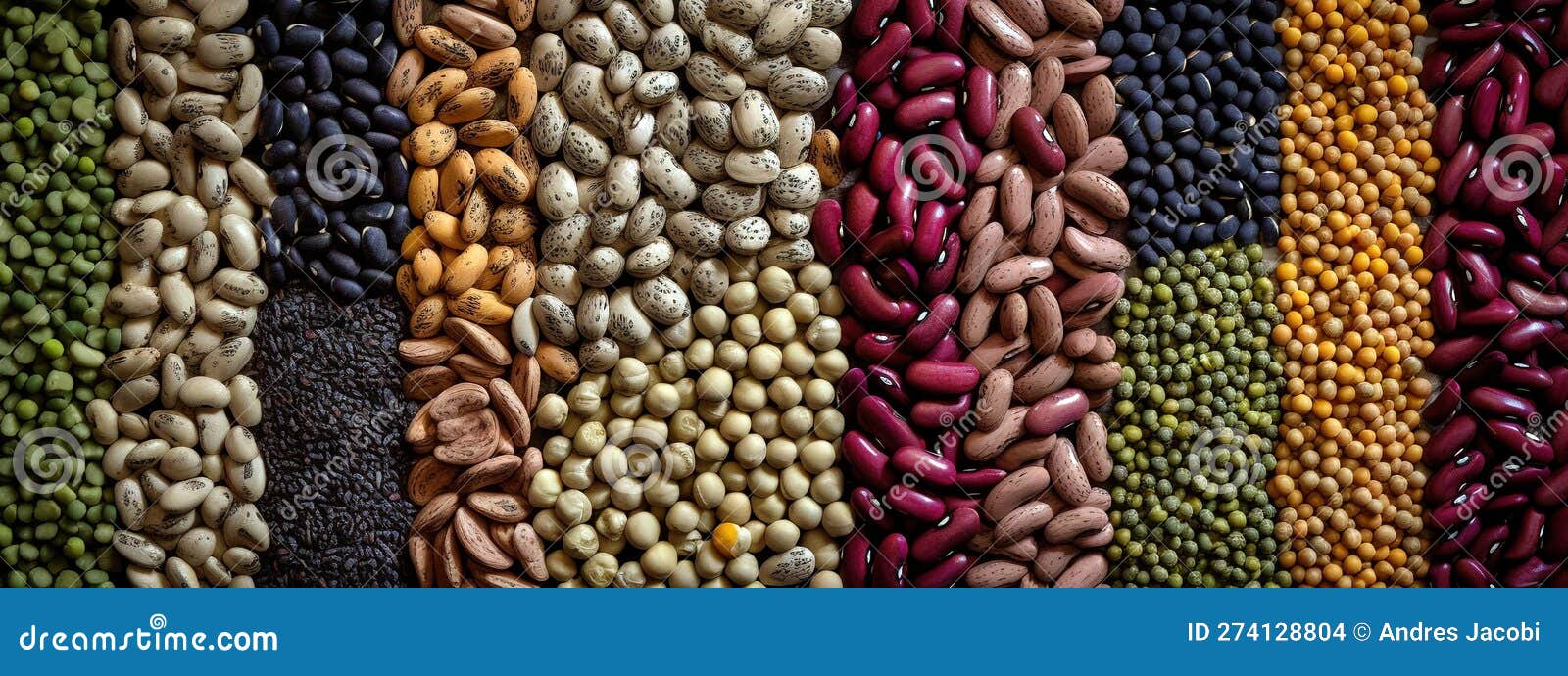 Different Varieties of Beans and Grains. Textured Background Stock ...