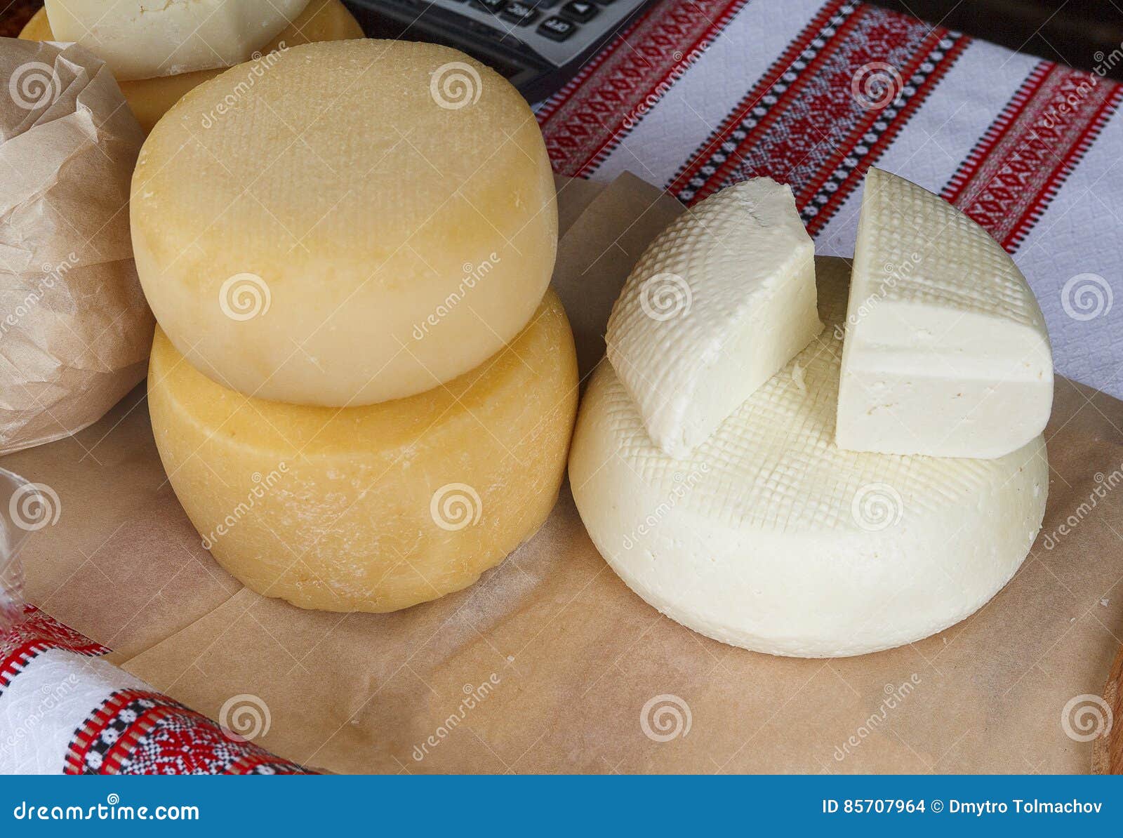 Different Varieties of Cheese are on the Counter Stock Photo - Image of ...