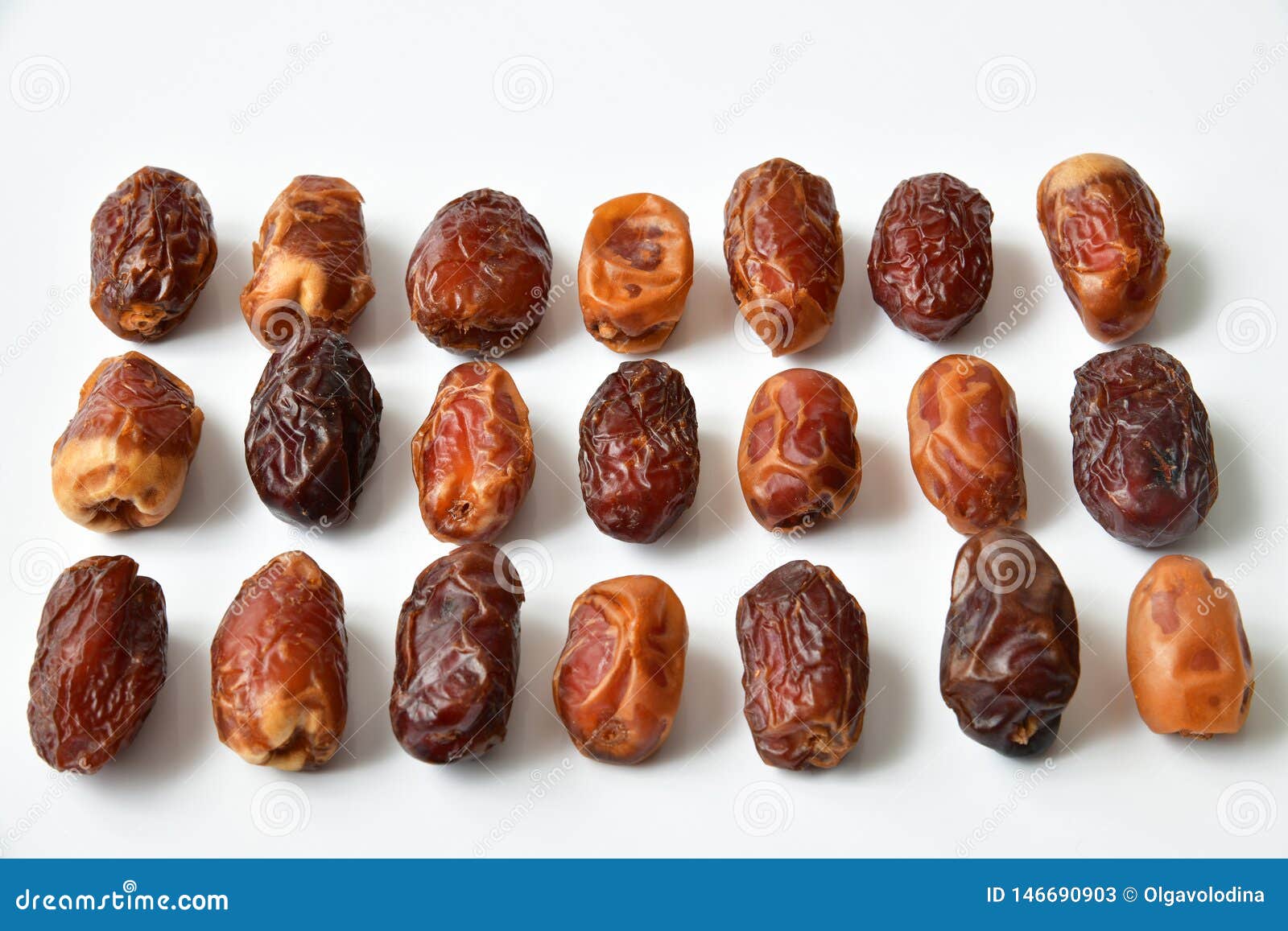 Different Varieties of Dried Dates Isolated on White Background Stock ...