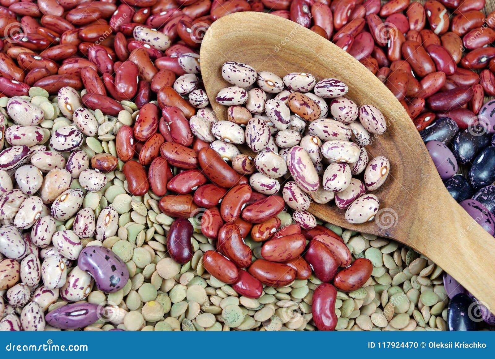 Different Varieties of Kidney Beans and Lentils. Top View Stock Photo ...