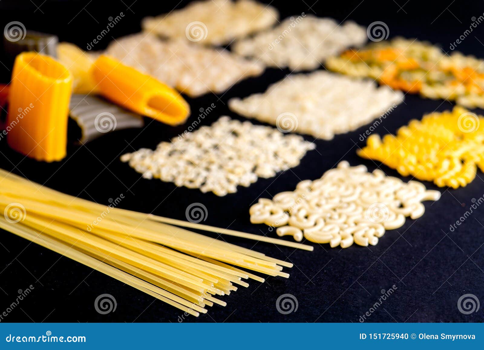 Different Varieties of Pasta Stock Photo - Image of dough, alphabet ...