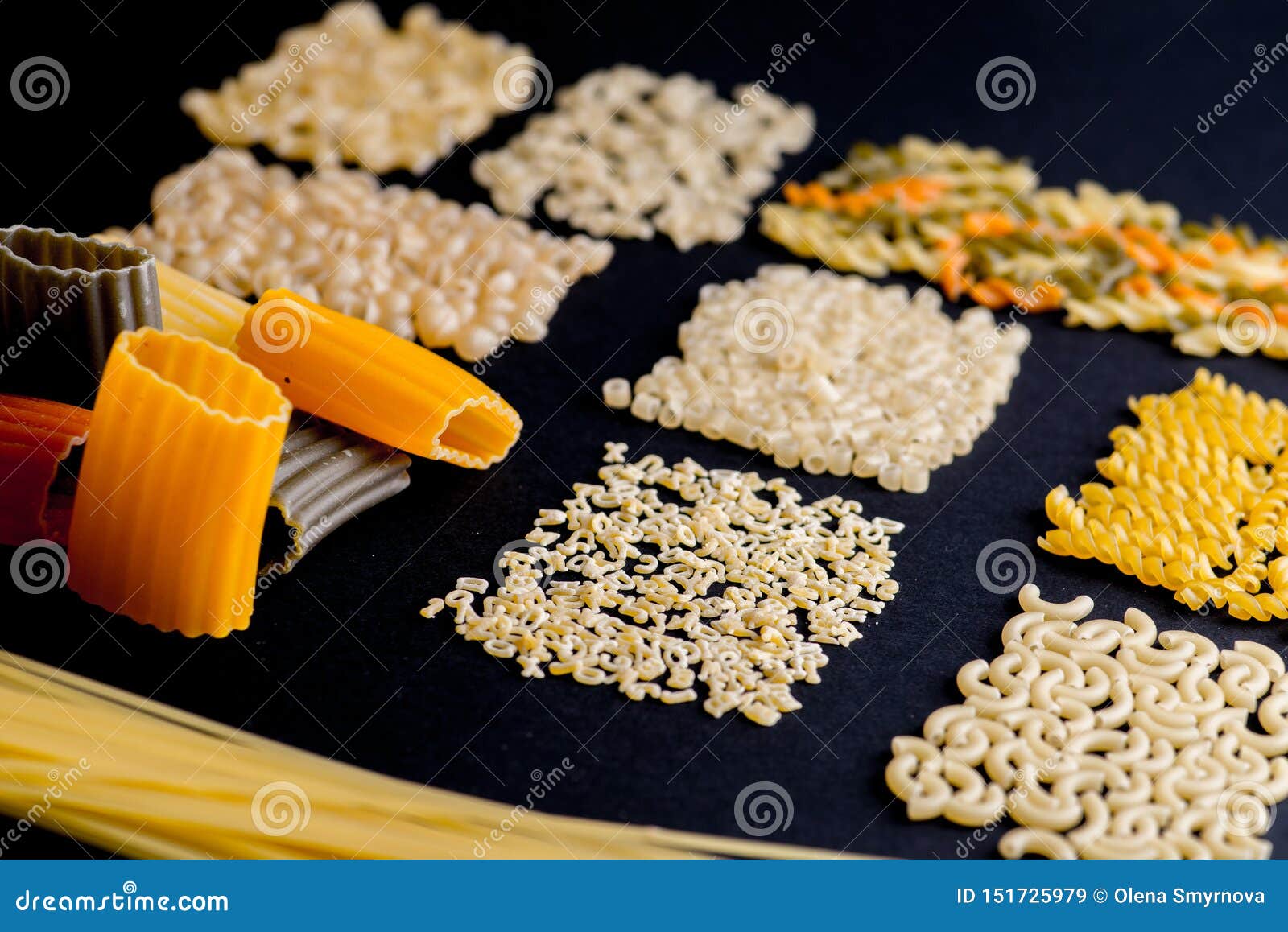 Different Varieties of Pasta Stock Image - Image of gourmet, pasta ...