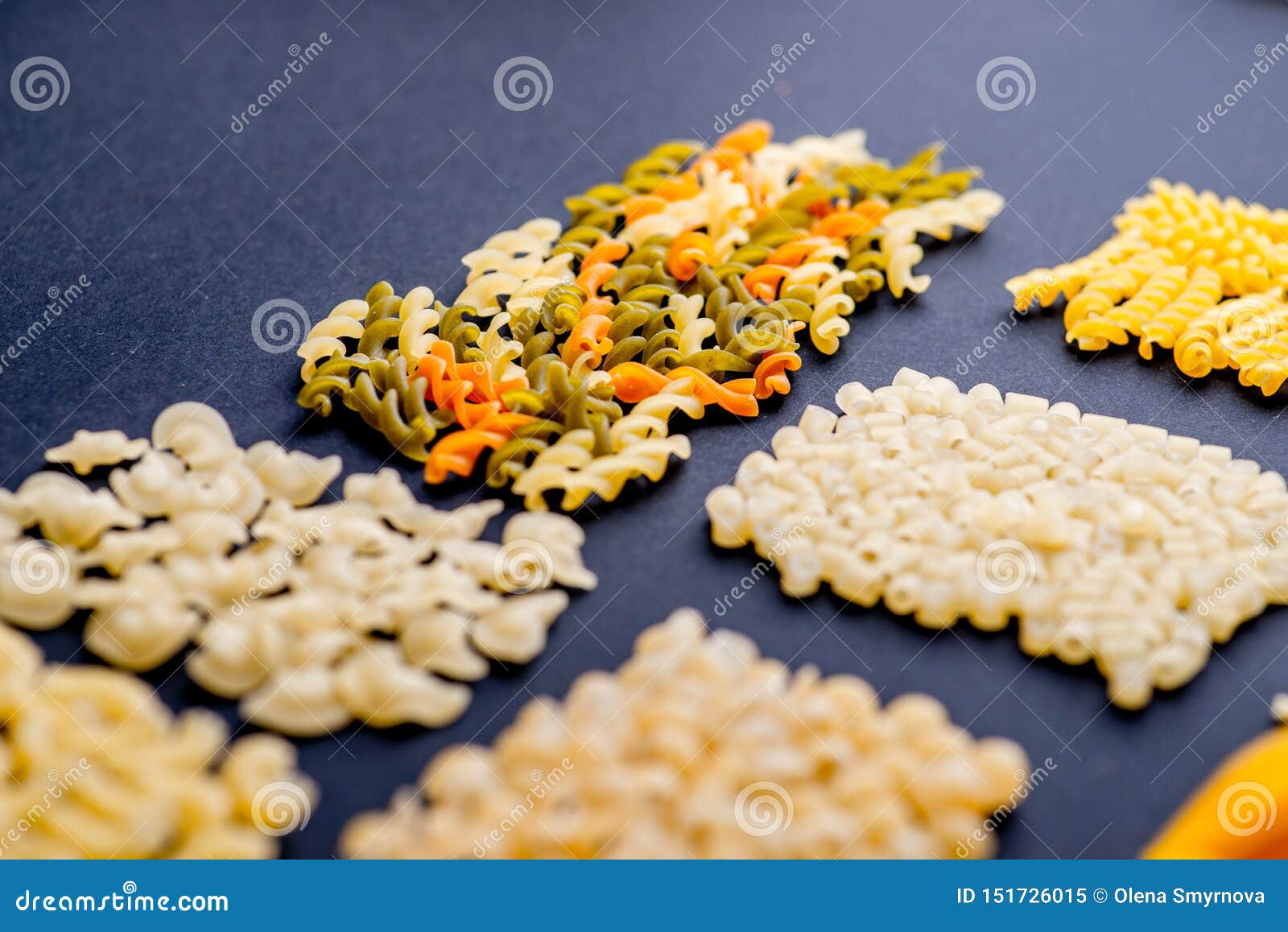 Different Varieties of Pasta Stock Image - Image of diet, black: 151726015
