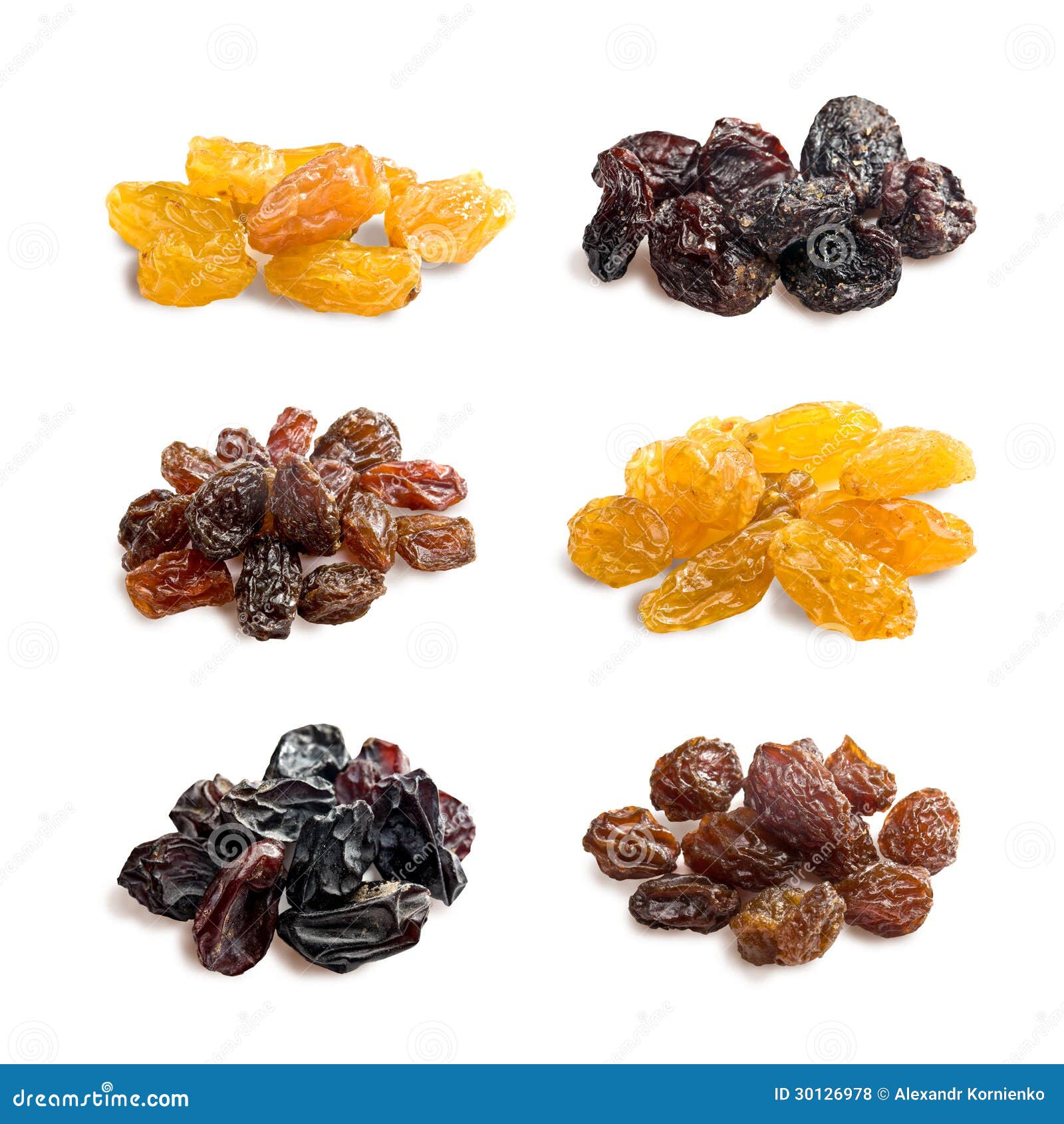 Different Varieties of Raisins Stock Photo - Image of fruit, shot: 30126978