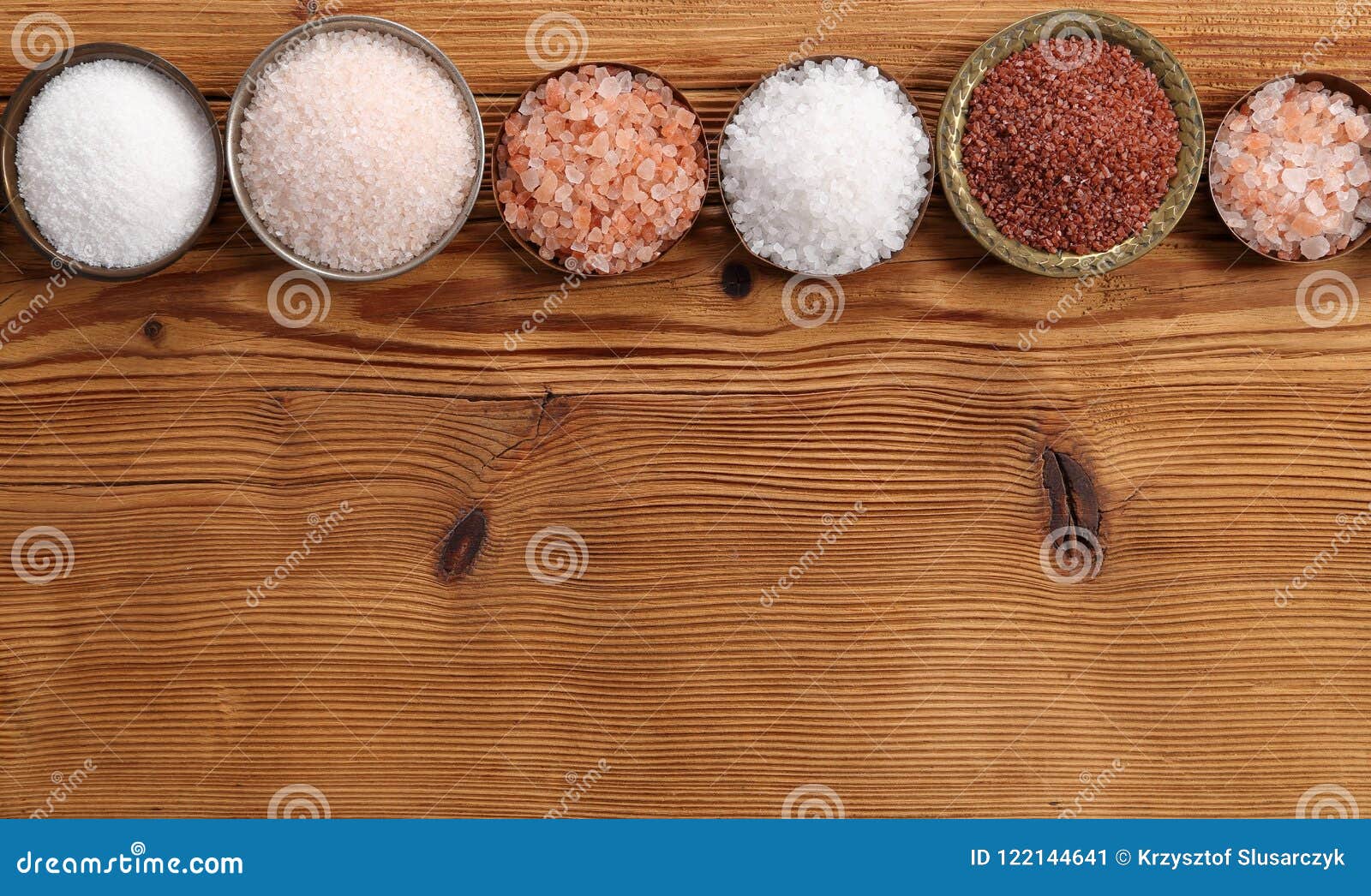 Different Varieties of Table Salt. Stock Image - Image of background ...