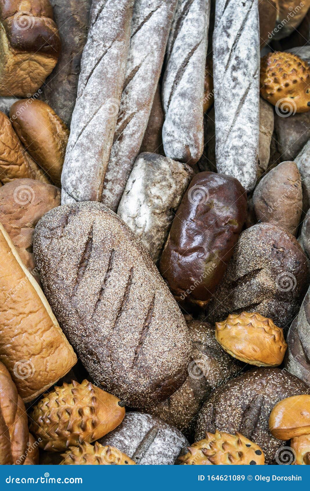 Different Varieties and Types of Bread, Loaves and Rolls Stock Image ...