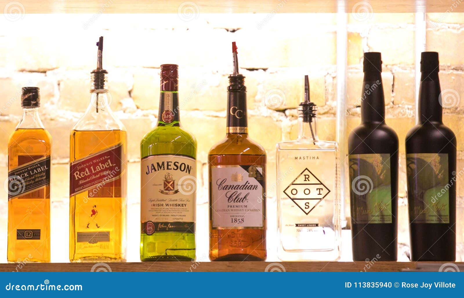Different Variety of Alcohol in the Bar Editorial Image - Image of ...