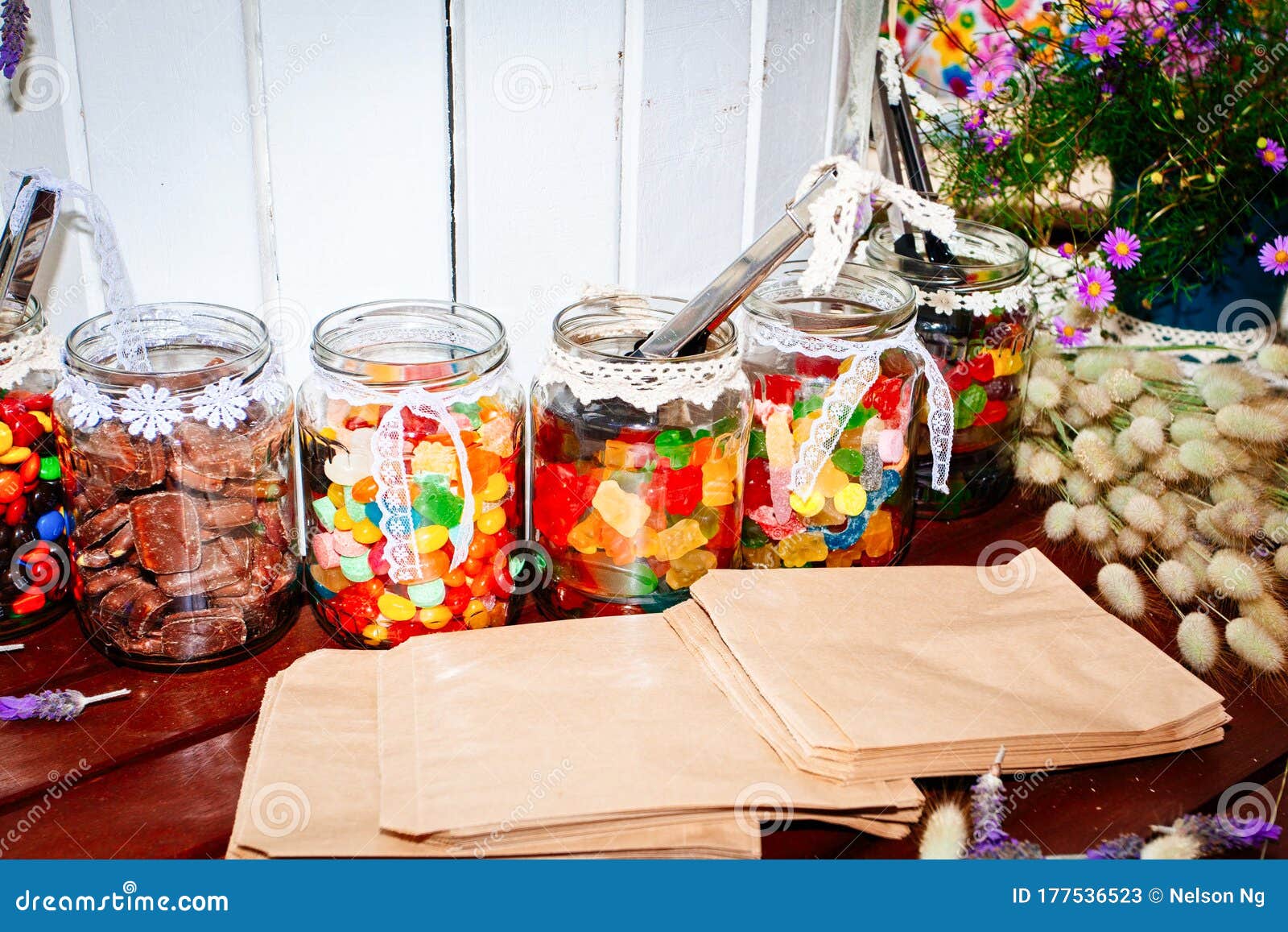 Different Variety of Candy Bar Stock Image - Image of buffet, cake ...