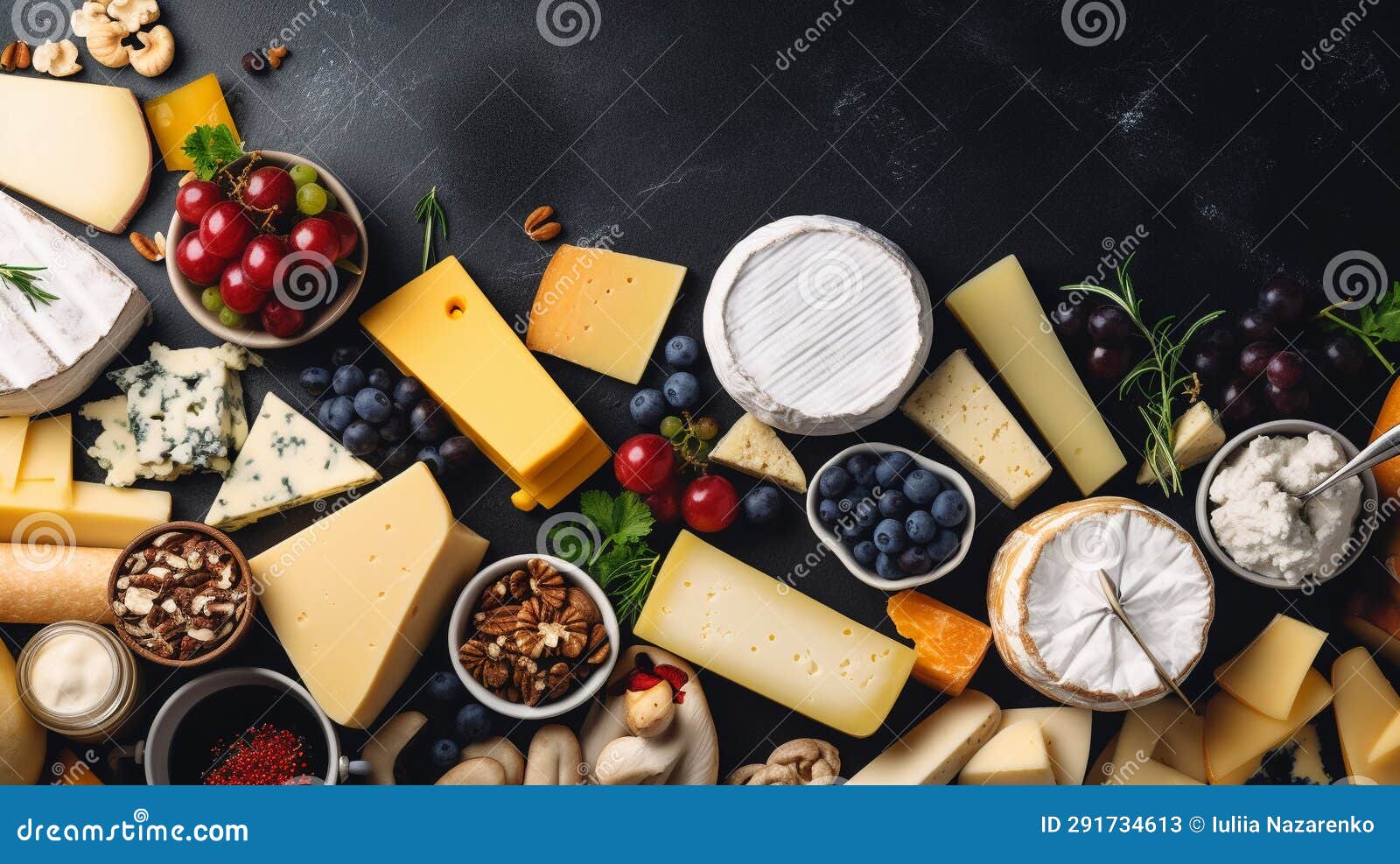 Different Kinds of Cheeses. AI Generated Stock Image - Image of ...