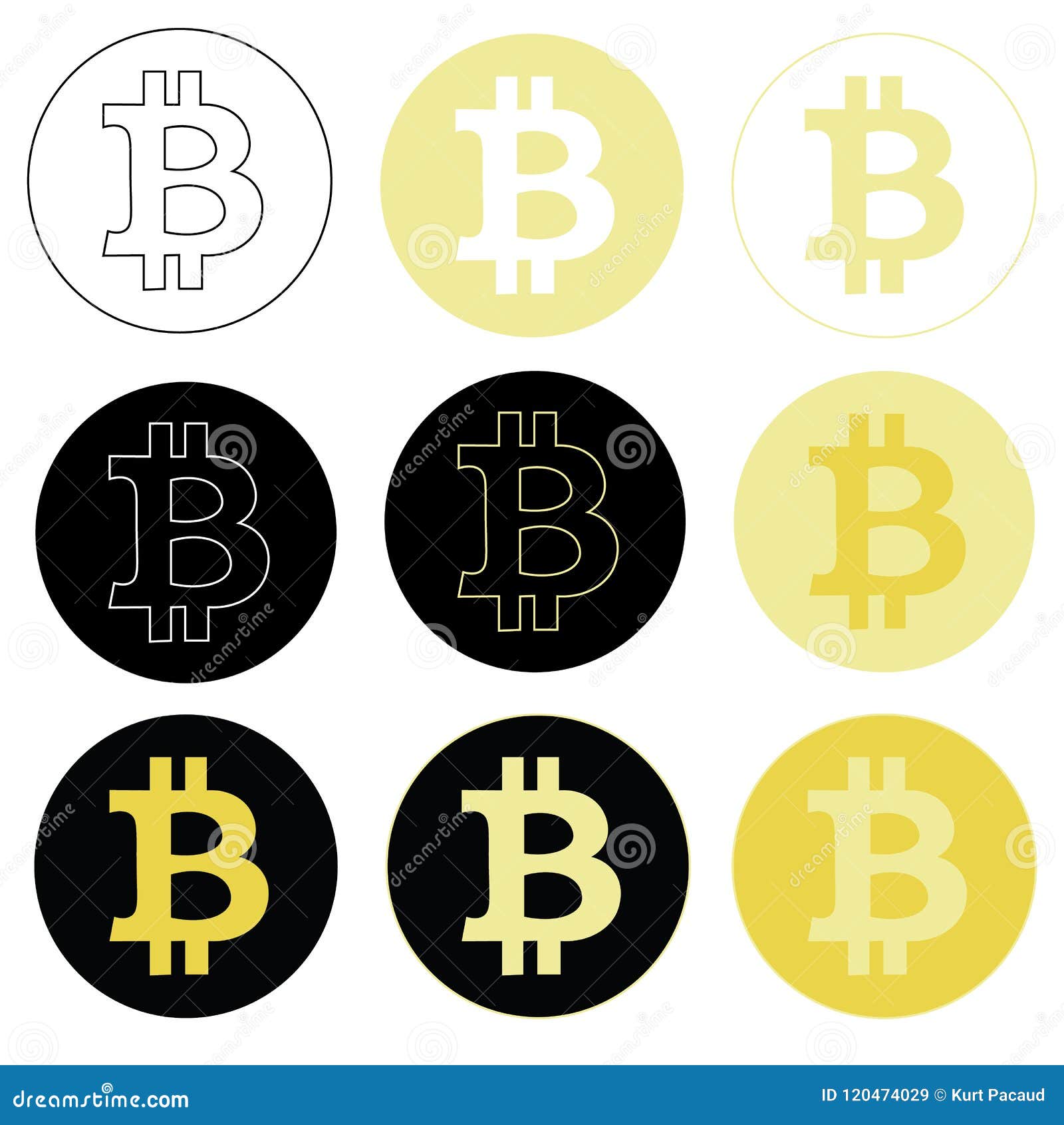 9 Different Vector Designs of Bitcoin Crypto Currency Stock ...