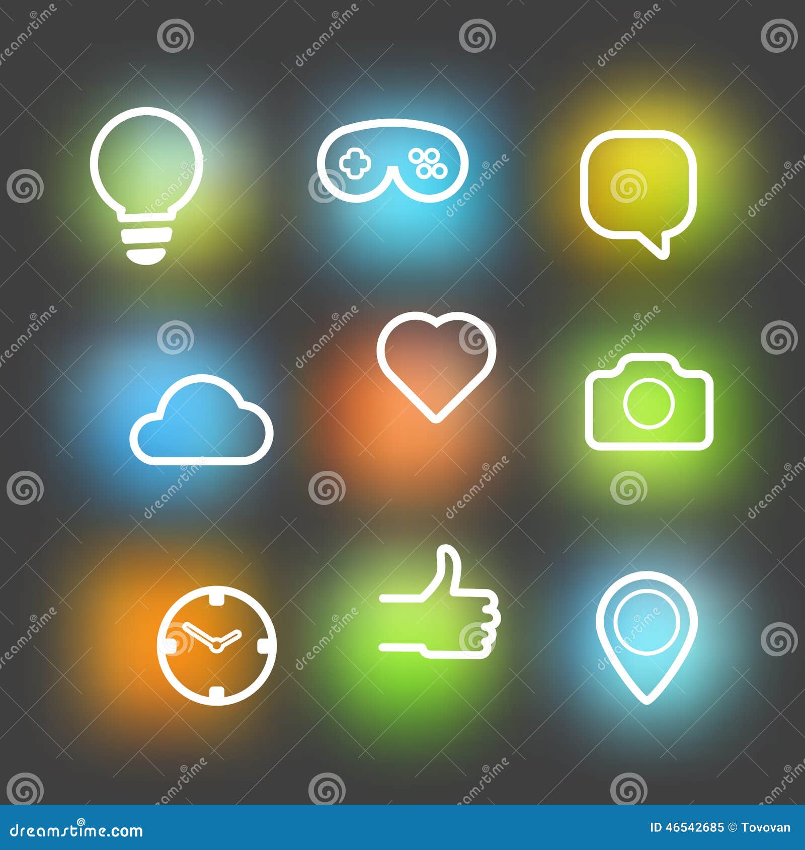 Different vector icons set stock vector. Illustration of heart - 46542685