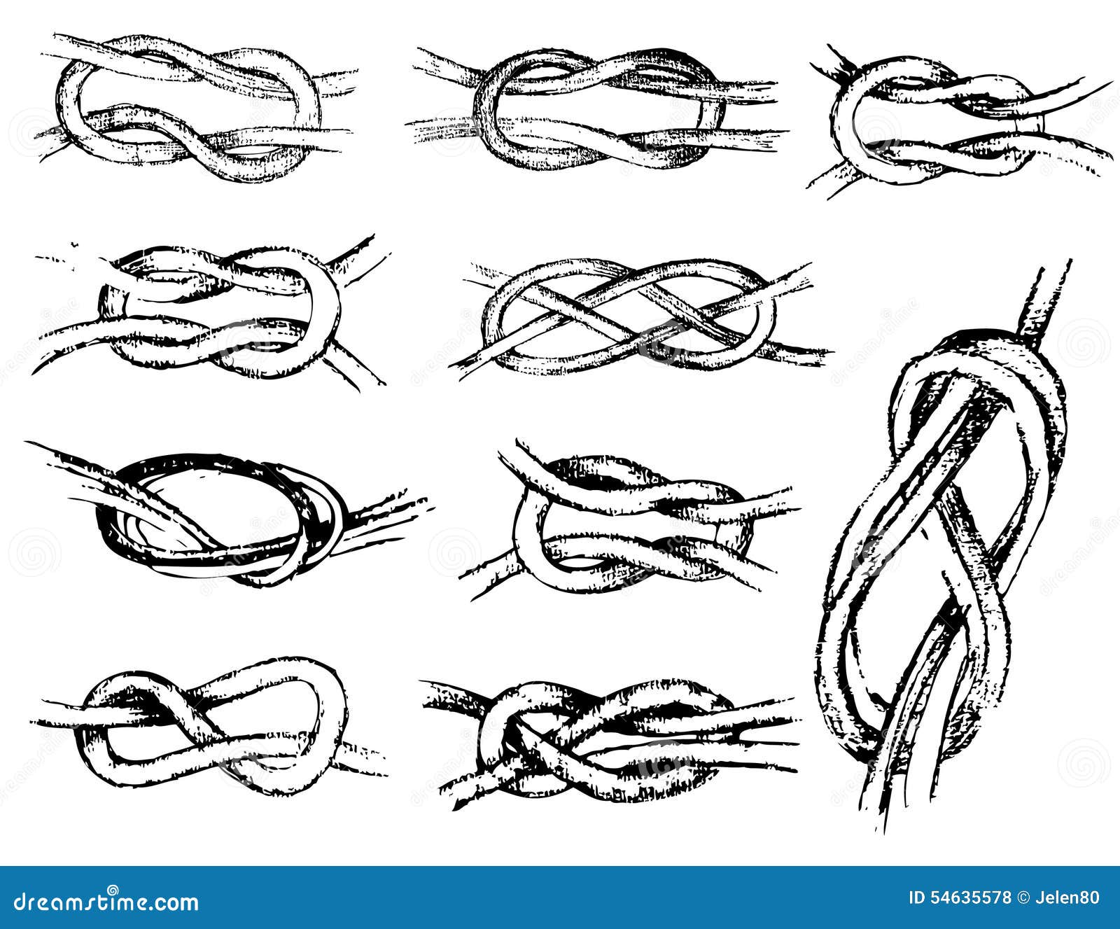 Different Vector Illustration of Knots Stock Vector - Illustration of ...