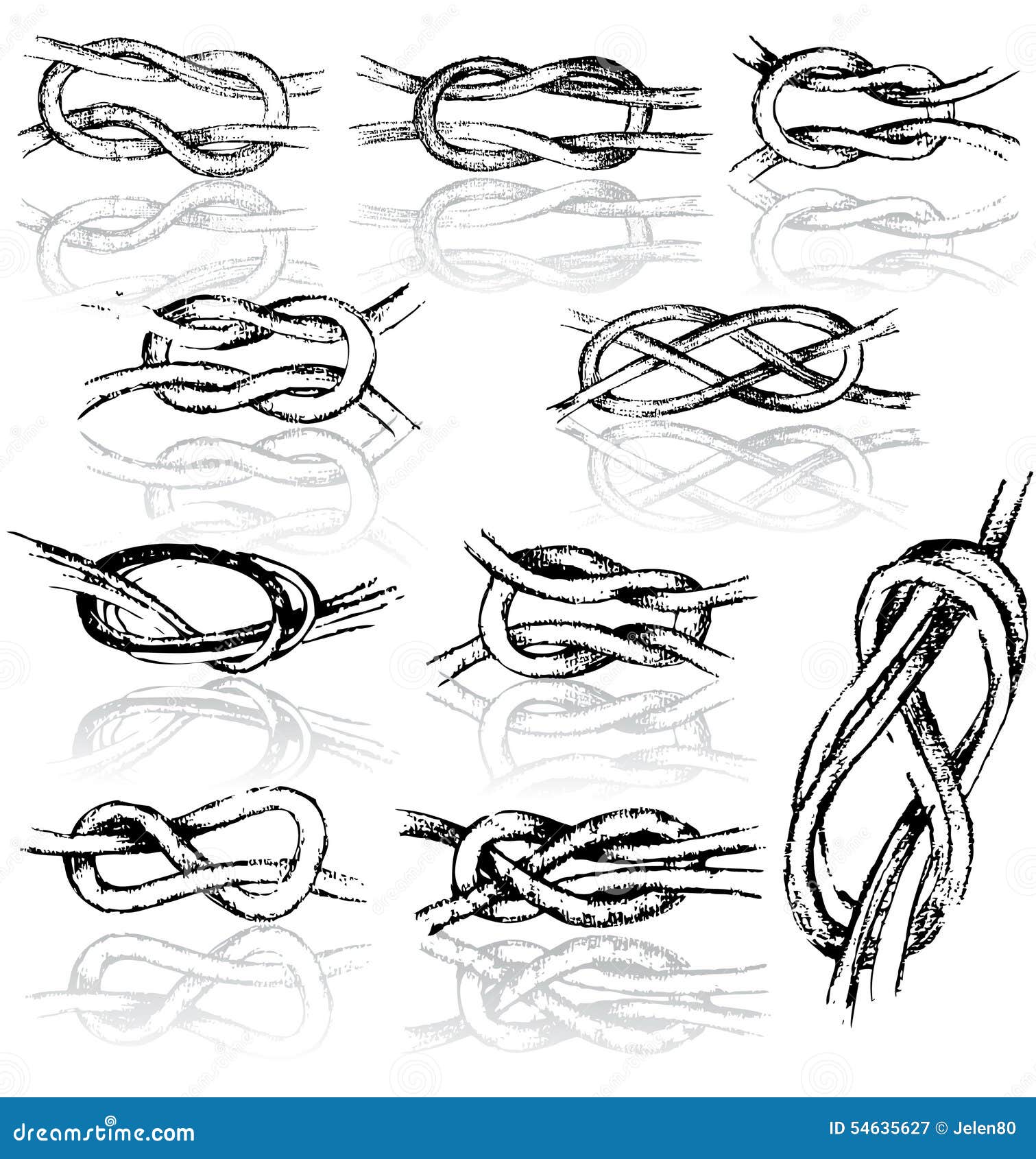Different Vector Illustration of Knots Stock Vector - Illustration of ...