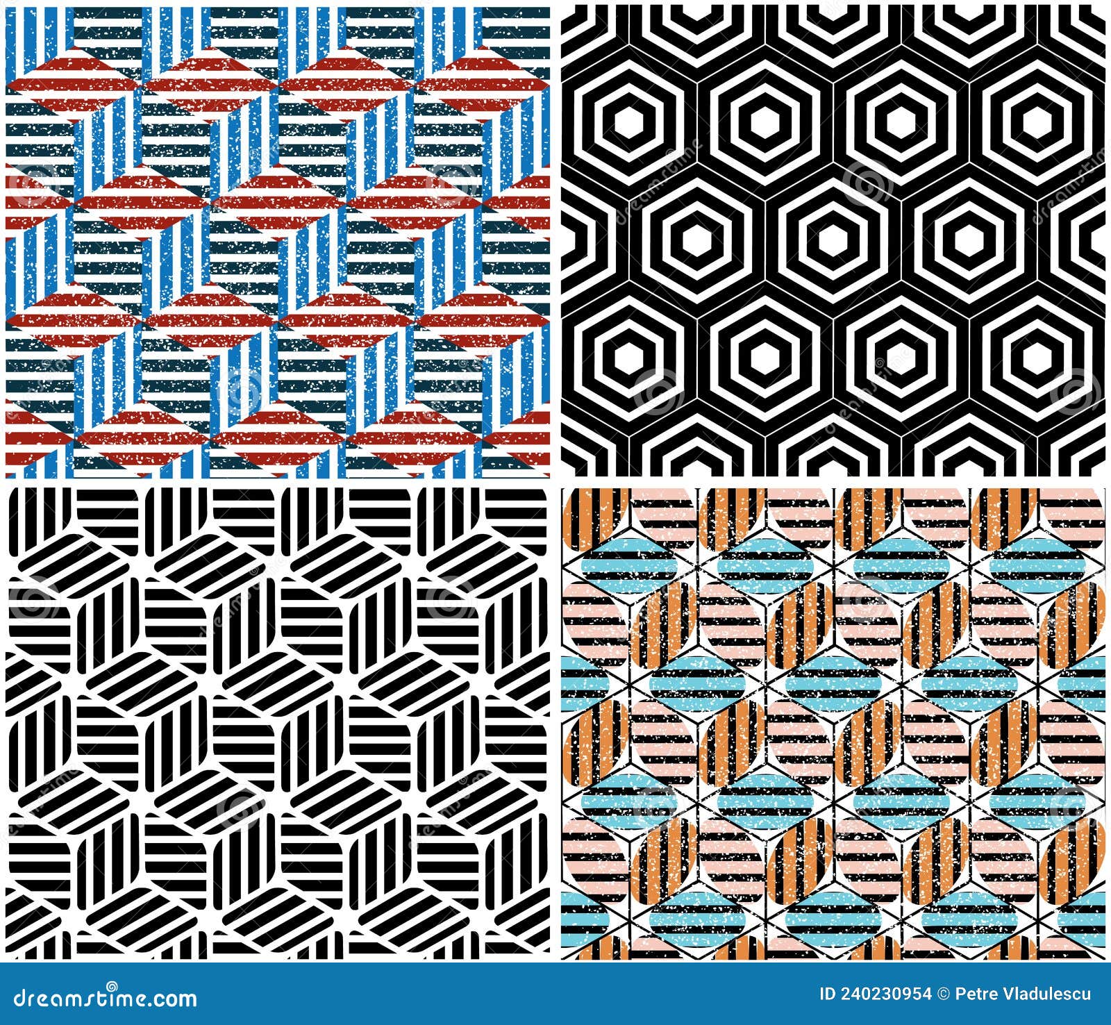 4 Different Vector Patterns in the Same Package_b Stock Vector ...