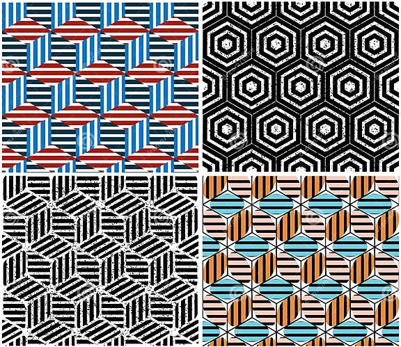 4 Different Vector Patterns in the Same Package_d Stock Vector ...
