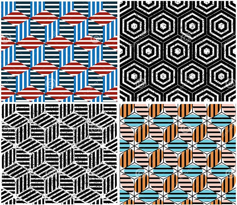 4 Different Vector Patterns in the Same Package_d Stock Vector ...