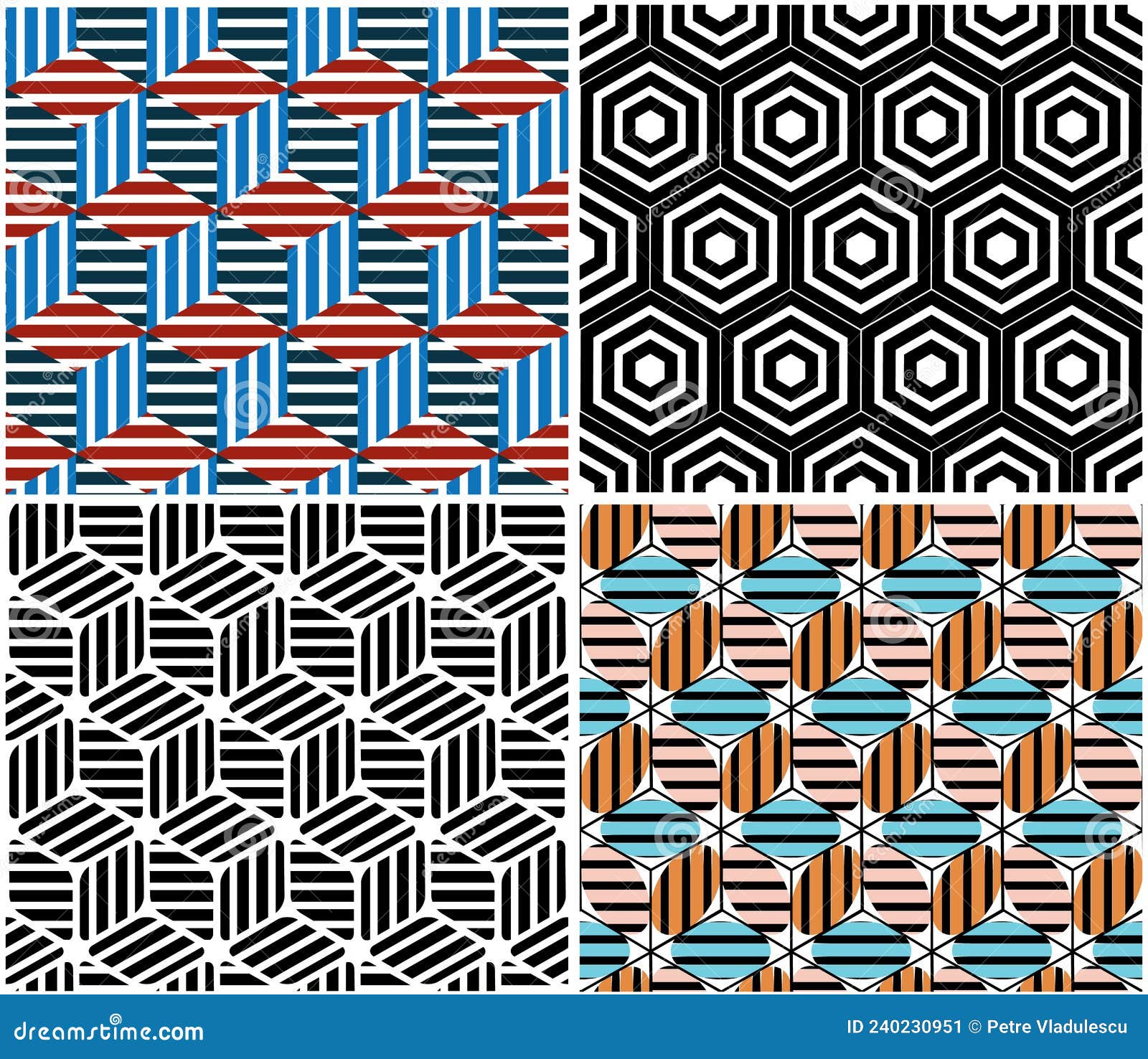 4 Different Vector Patterns in the Same Package_a Stock Vector ...