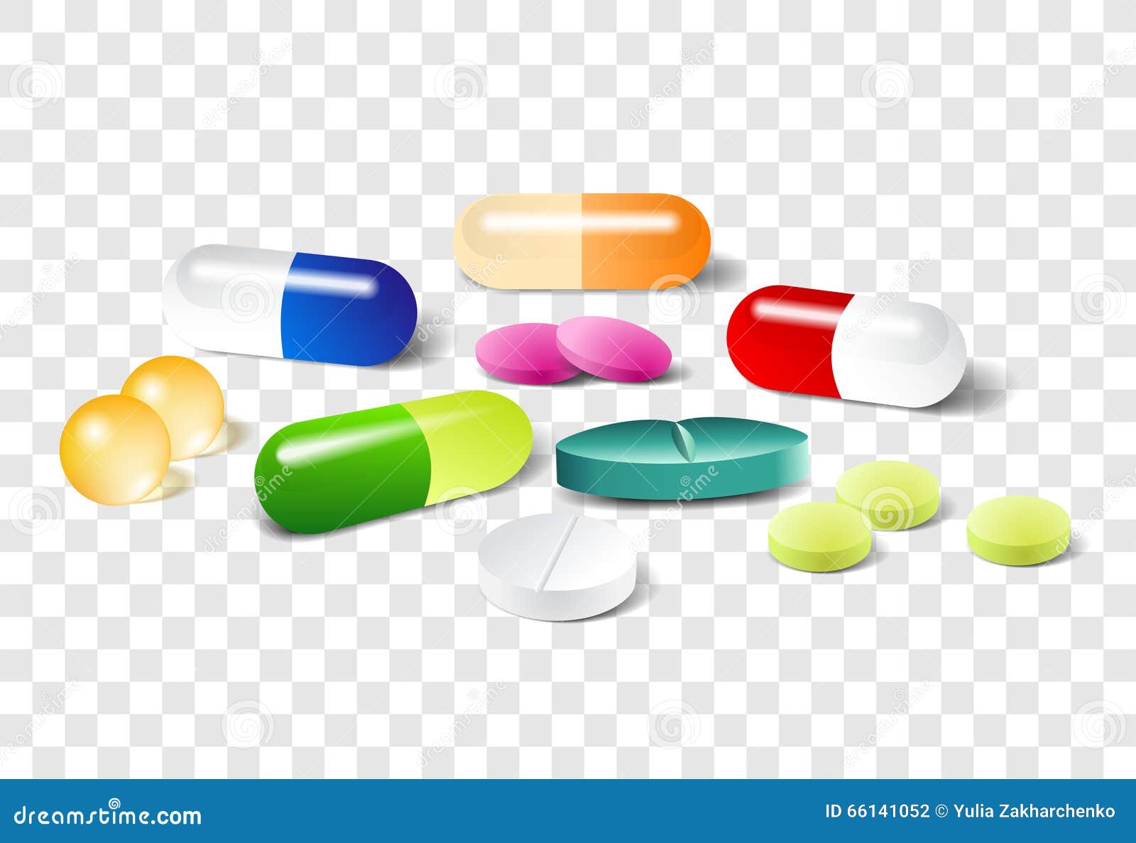 Different Vector Pills on a Transparent Background Stock Vector ...