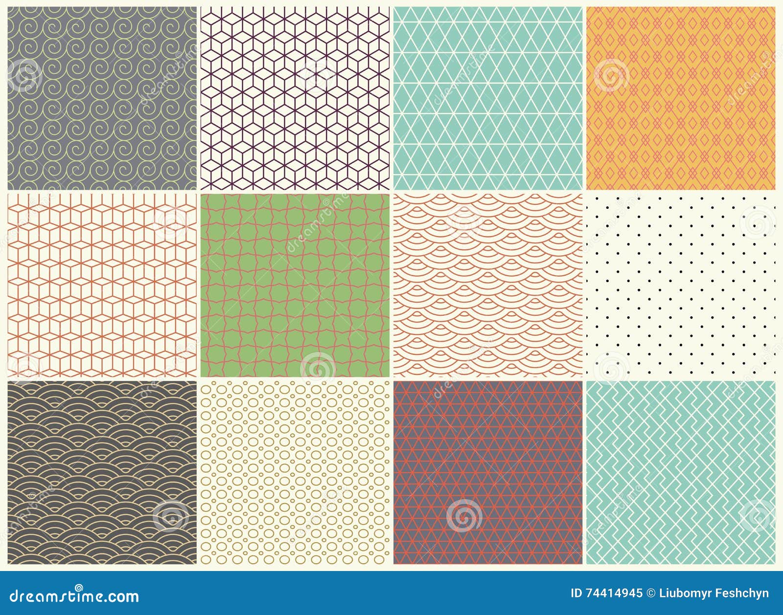 Different Vector Seamless Patterns Collection. Endless Texture Can Be ...