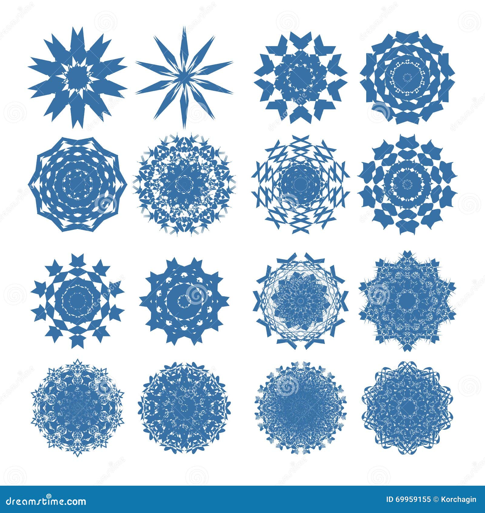 Different Vector Snowflakes Stock Vector - Illustration of decorative ...