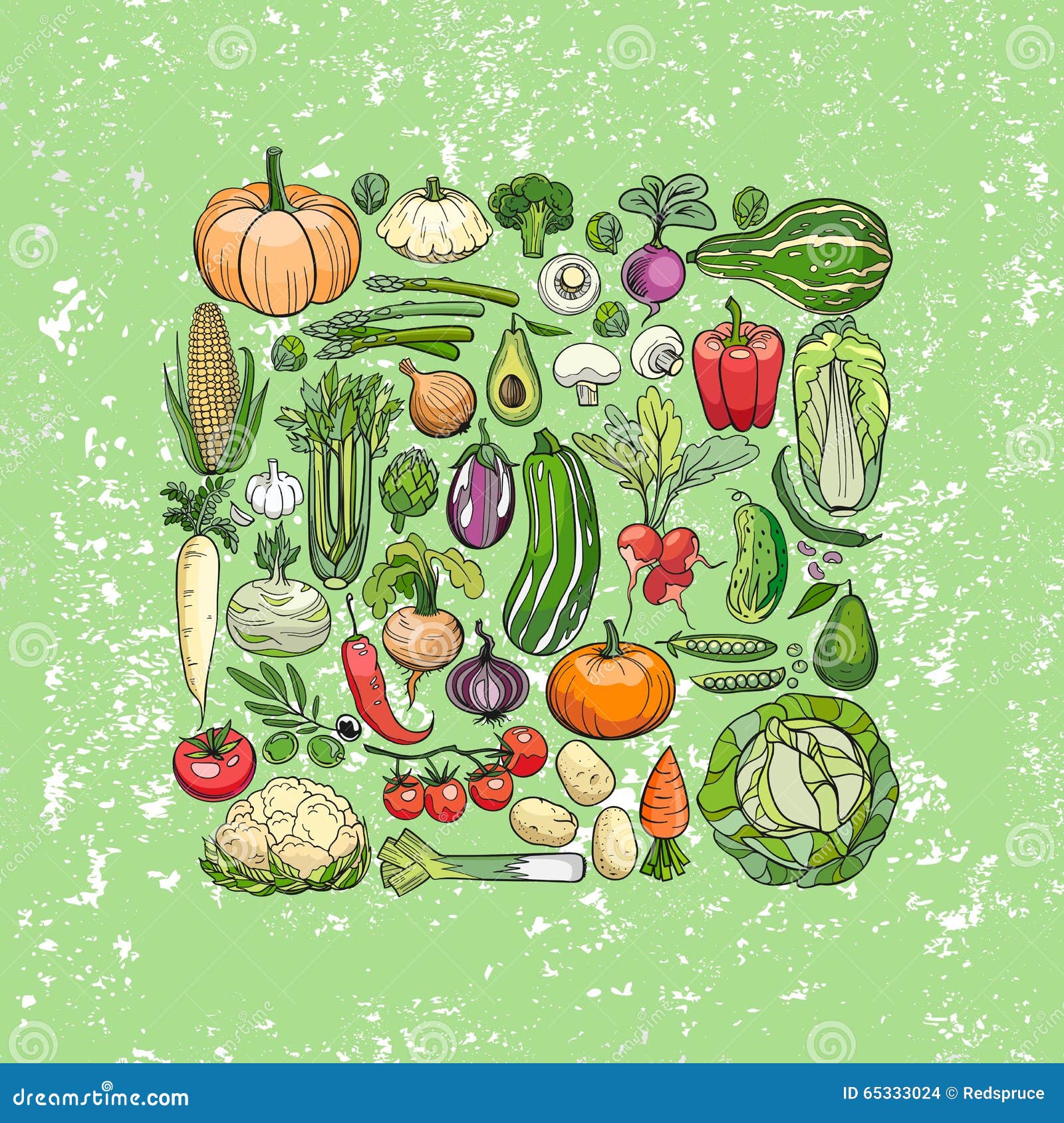 Different Vegetables Drawings Stock Vector - Illustration of avocado ...