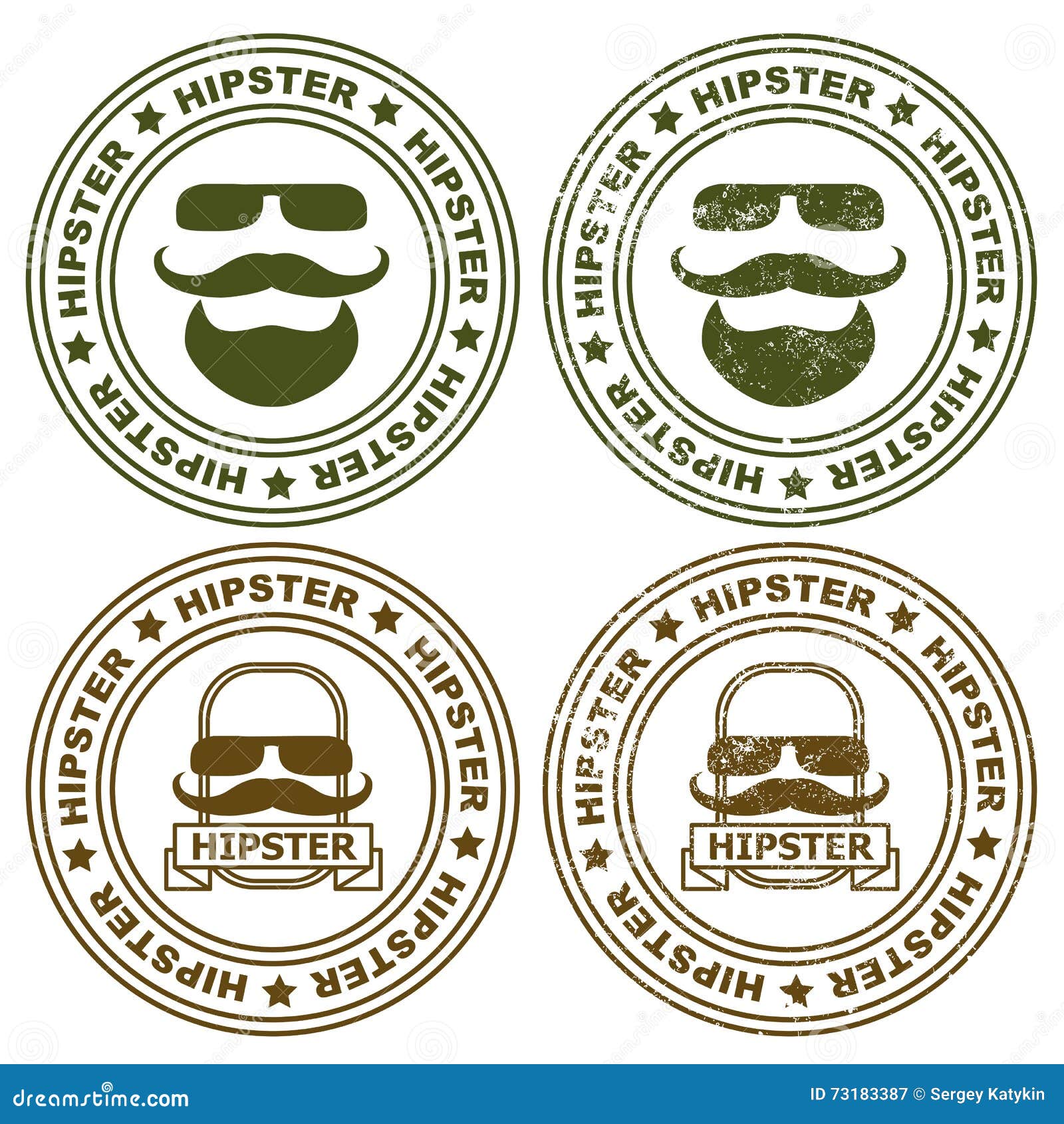 Different Versions of the Mark. Stock Vector - Illustration of beard ...