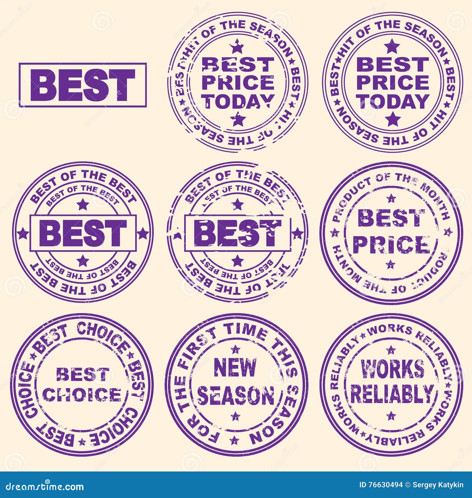 Different Versions of the Mark. Stock Vector - Illustration of label ...