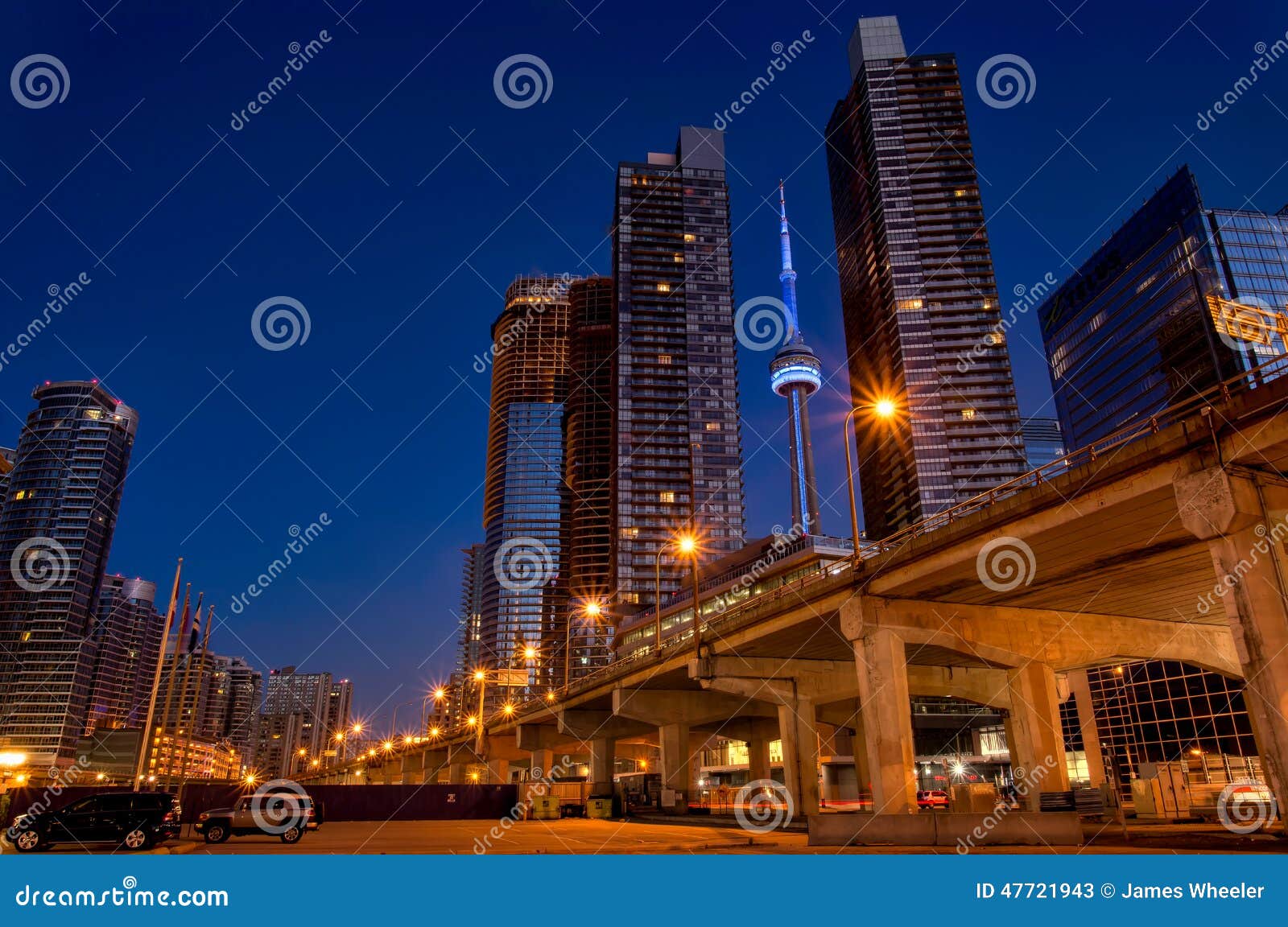 Different View of Downtown Toronto Stock Image - Image of nighttime ...