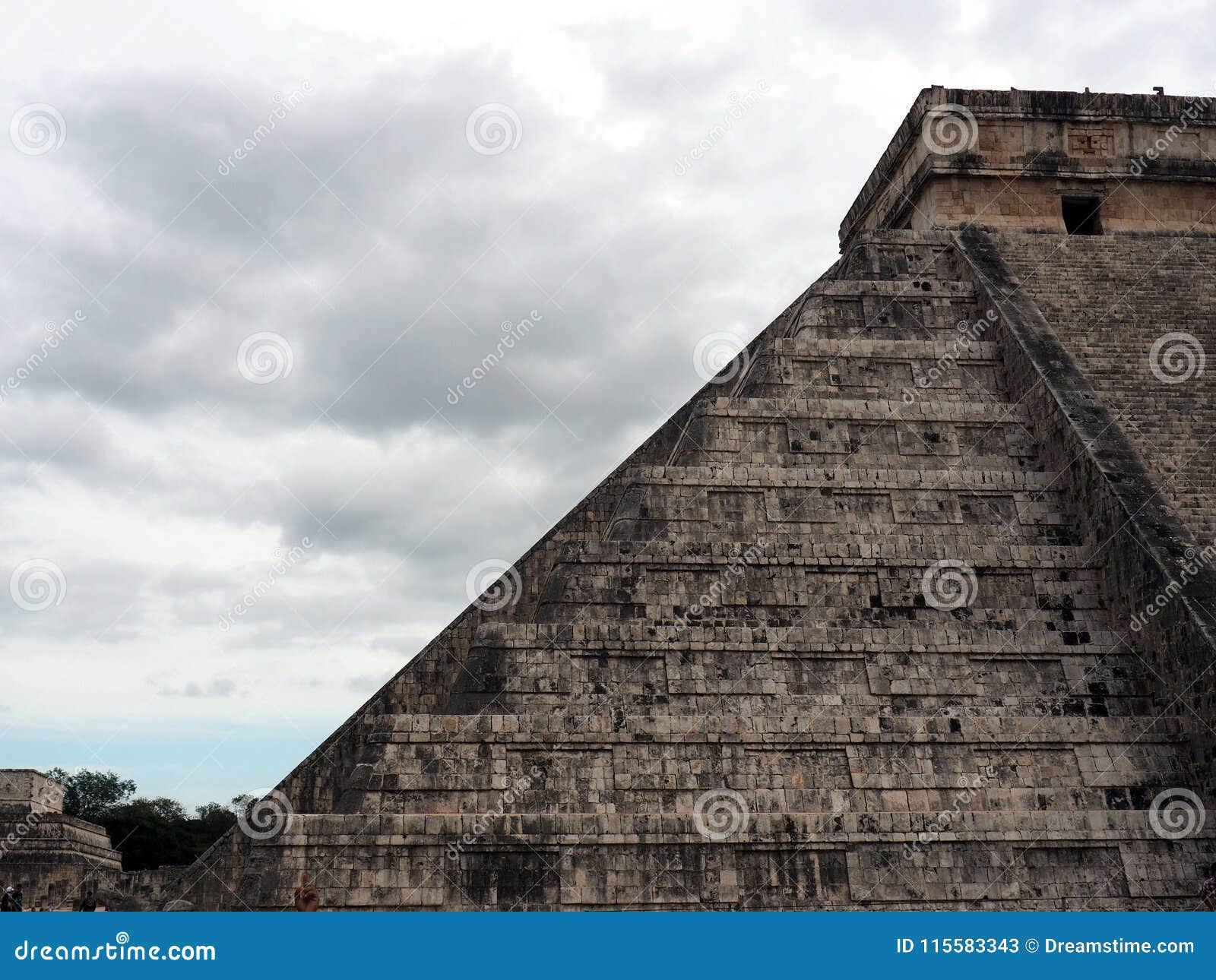 The Castle, the Main Monument of Chichen Itza. Stock Image - Image of ...