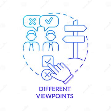Different Viewpoints Communication Blue Gradient Concept Icon Stock ...