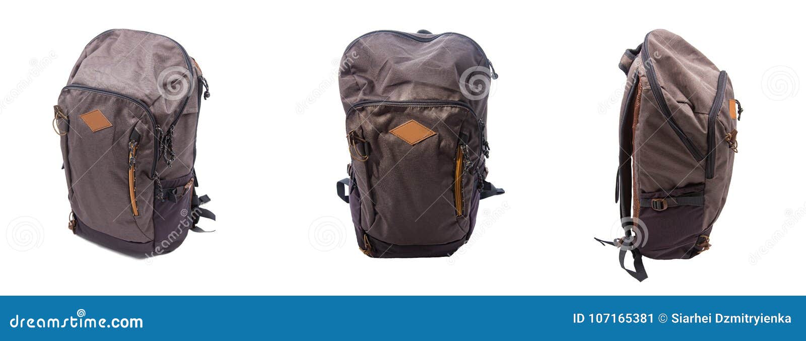 Different Views of Backpack Sides for Travel. Front and Sides of the ...