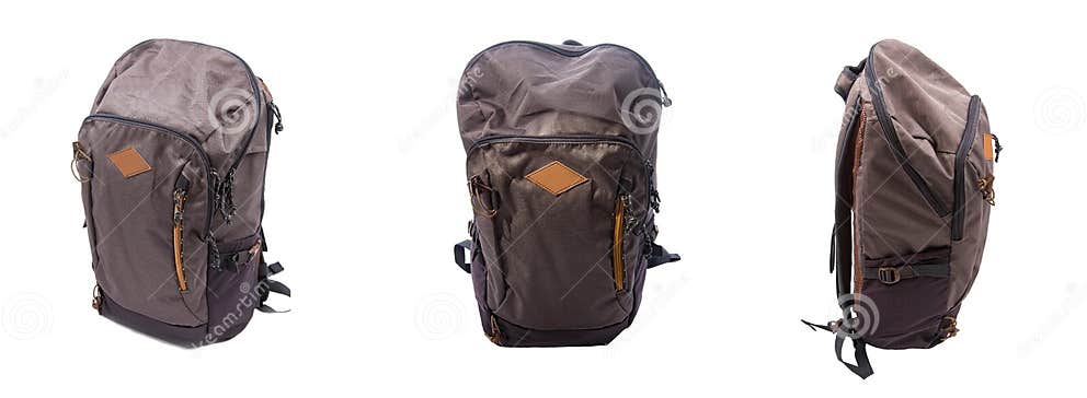 Different Views of Backpack Sides for Travel. Front and Sides of the ...