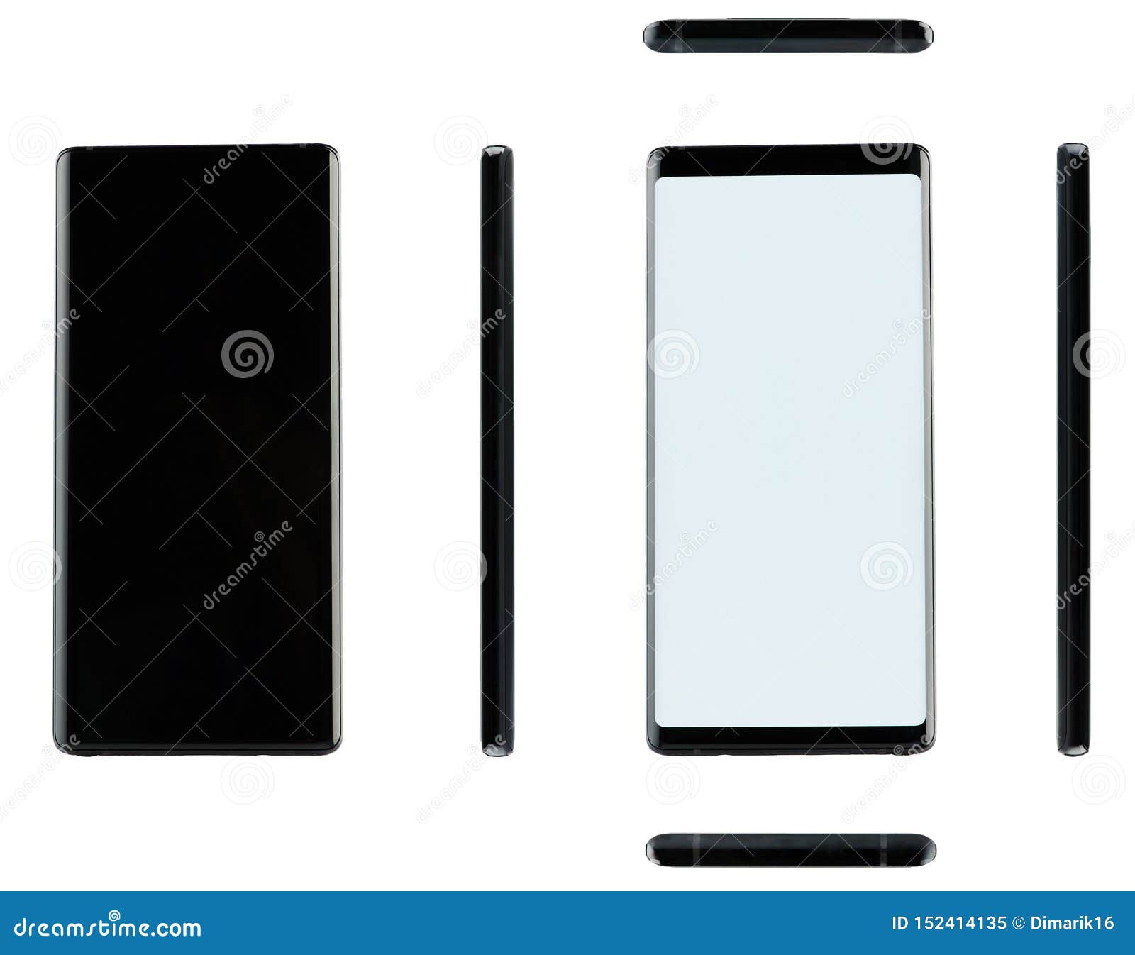 Different Views of Black Generic Smartphone Stock Image - Image of ...