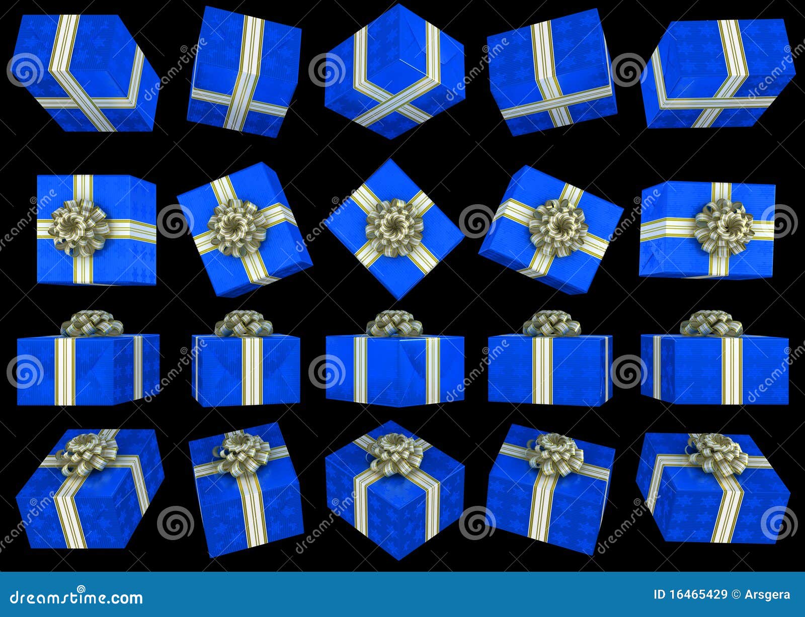 Different Views of Blue Gift Box Stock Illustration - Illustration of ...