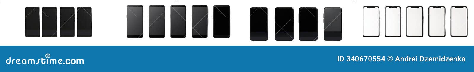 In Different Views, a Mockup of an IPhone 12 with a Transparent Screen ...