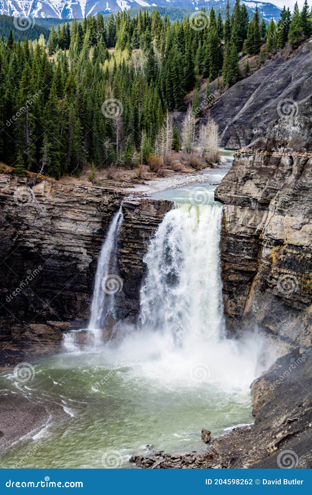 Different Views of Ram Falls. Ram Falls Provincial Park. Alberta Canada ...