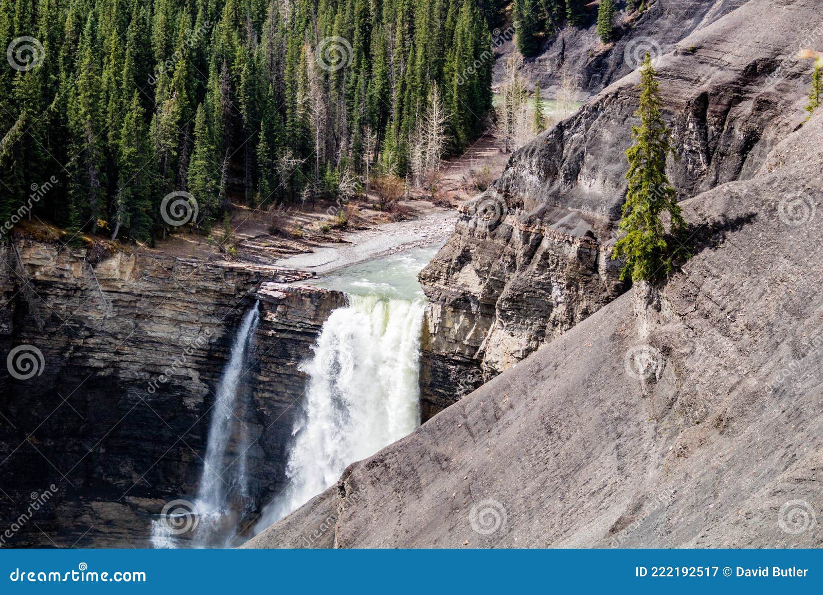 Different Views of Ram Falls. Ram Falls Provincial Park. Alberta ...