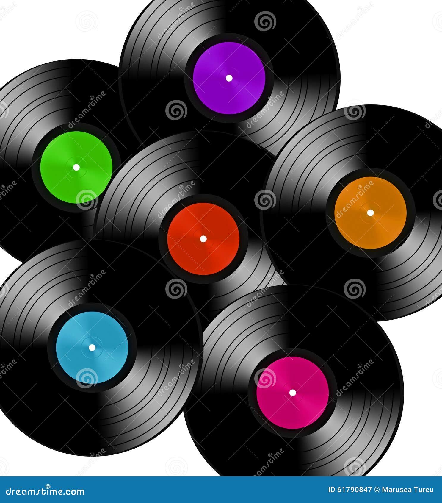 Different vinyls record stock illustration. Illustration of plate ...