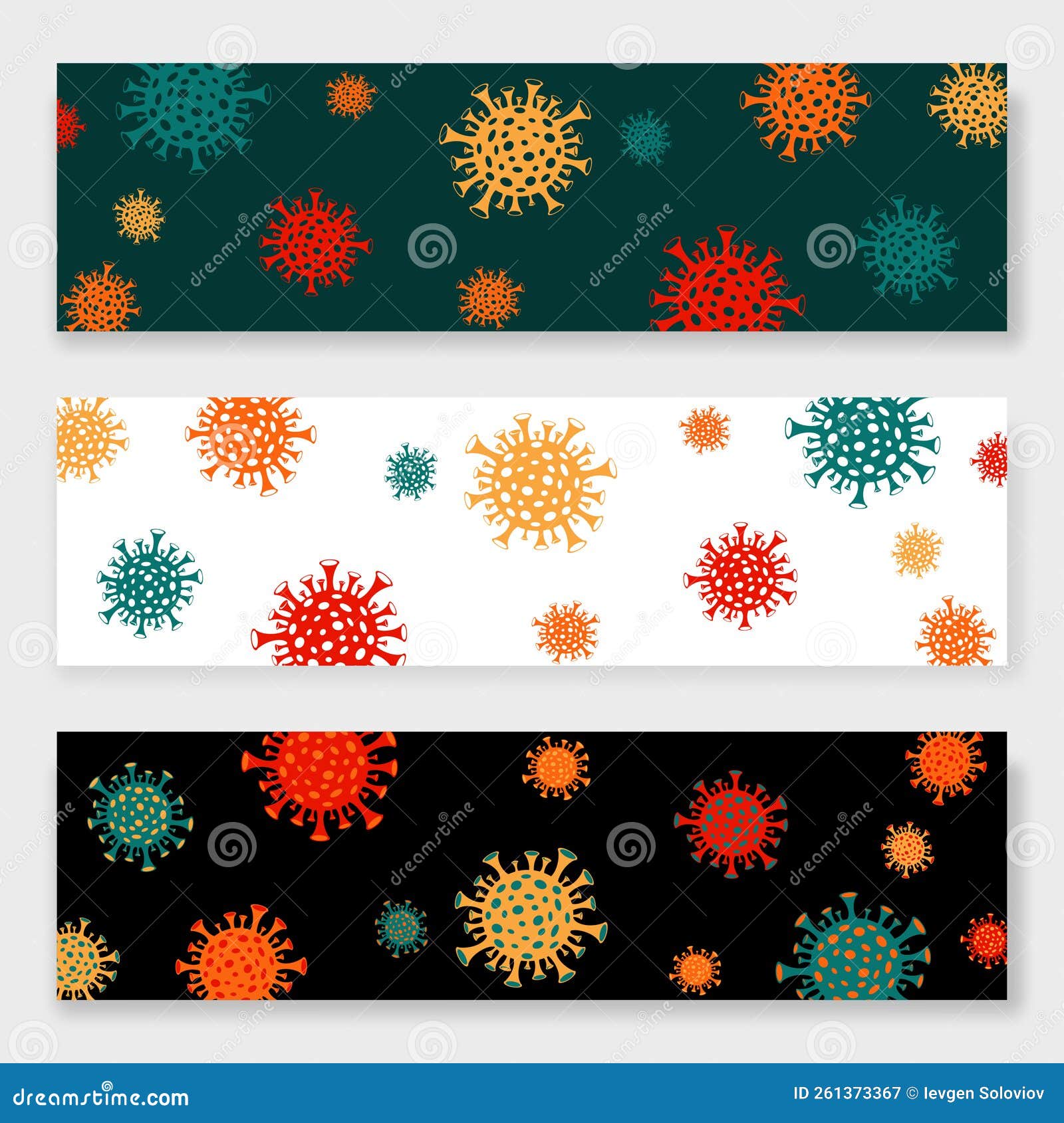 Different Virus Symbol Banners Stock Vector - Illustration of infection ...