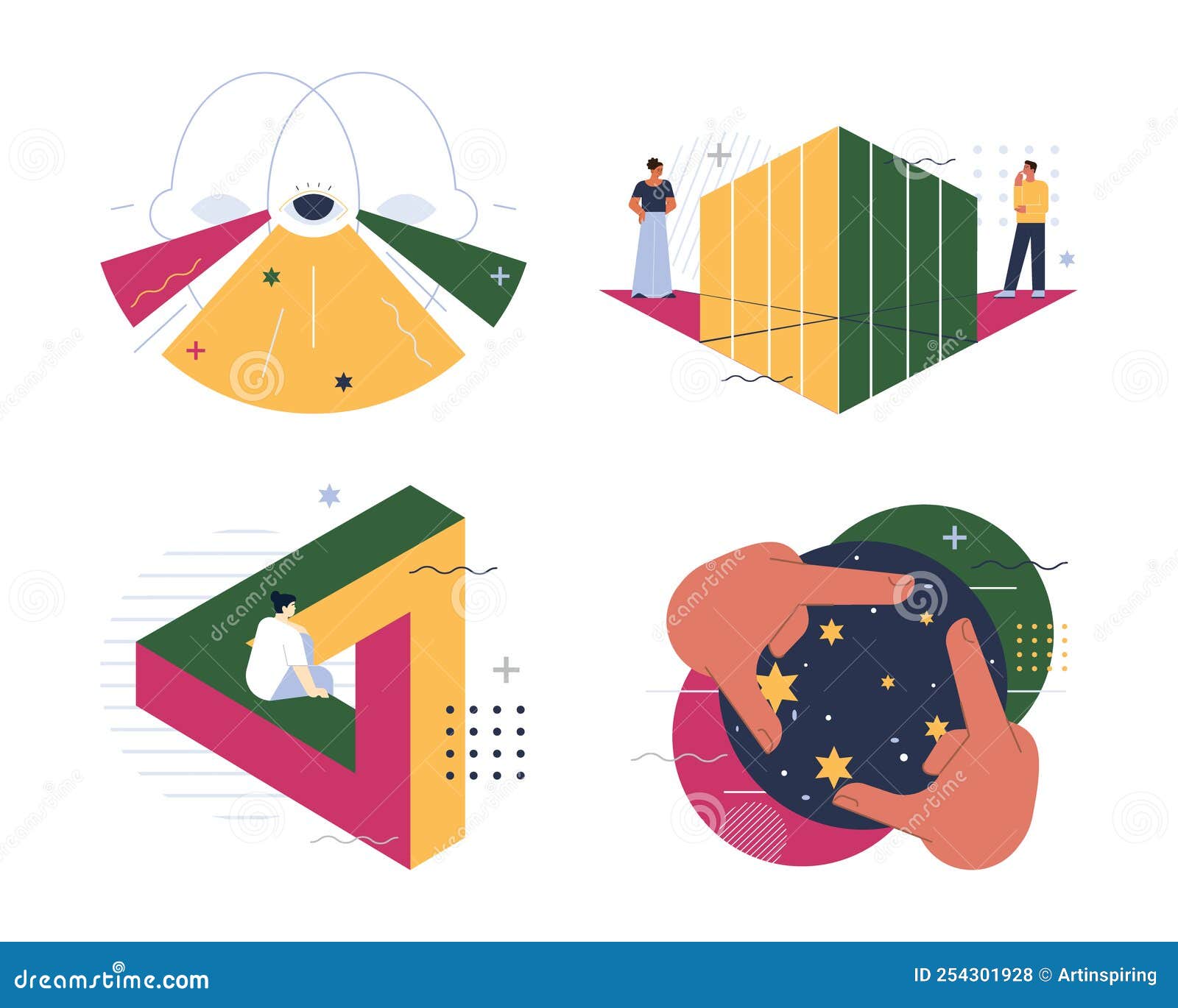 Different Vision or Opinion Concept Set. Two People Point of View or ... Different Vision or Opinion Concept Set. Two People Point of View or ...