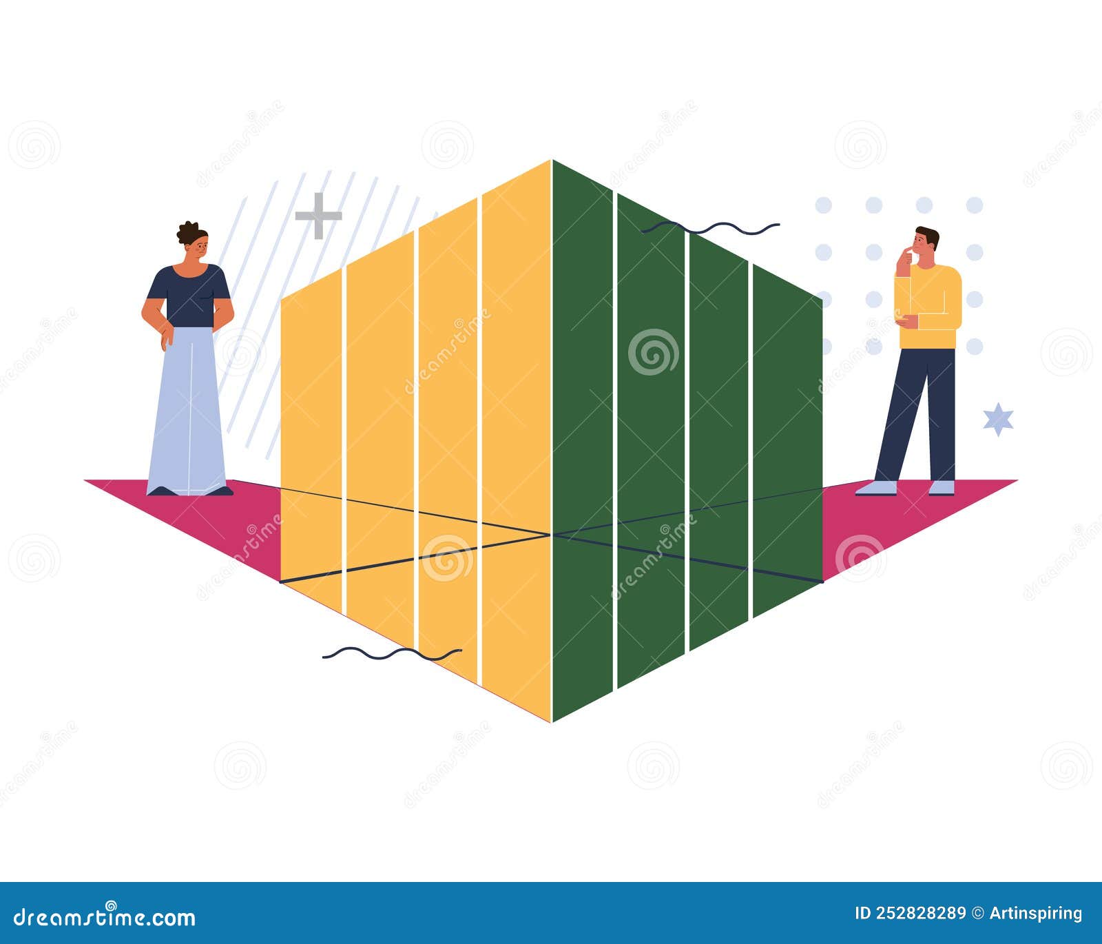 Different Vision or Opinion Concept. Two People Point of View or ...