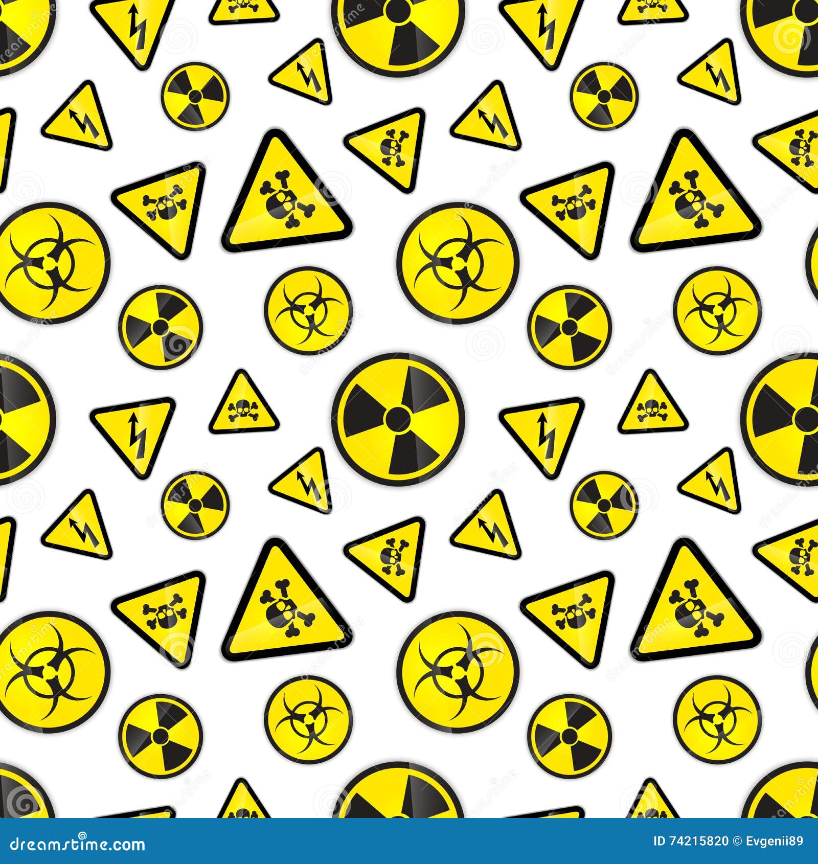 Different Warnings Signs on White, Seamless Pattern Stock Vector ...