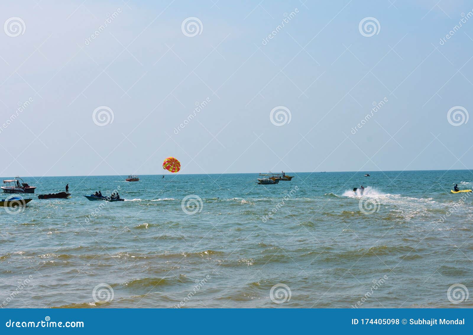 Different Water Activities in the Middle of the Ocean in Goa Beaches ...