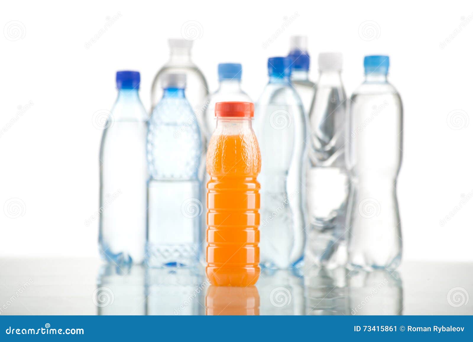 Different Water Bottles Isolated on White Stock Image - Image of ...